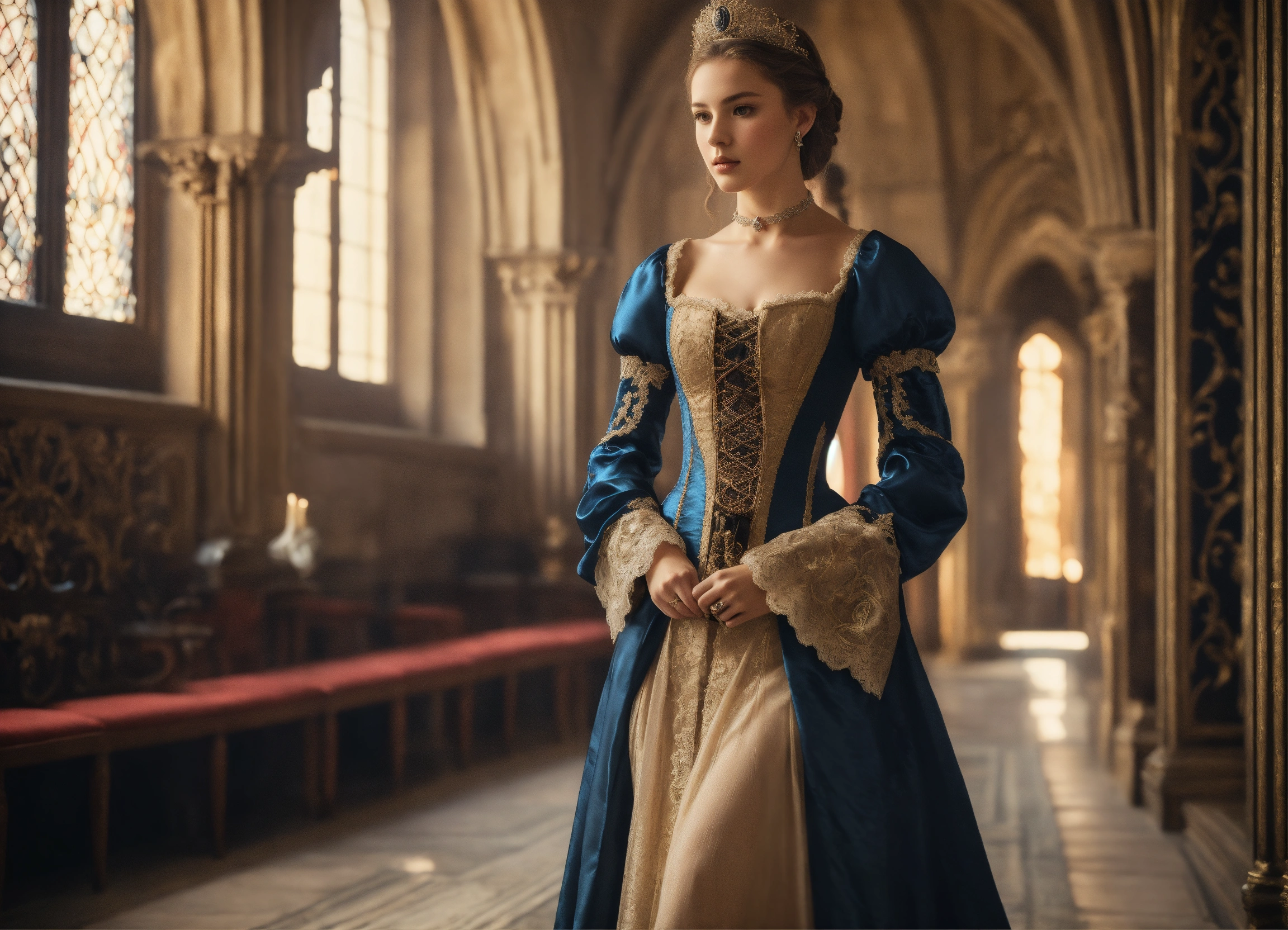 Lexica - Fine art portrait photography, medieval setting, full body ...