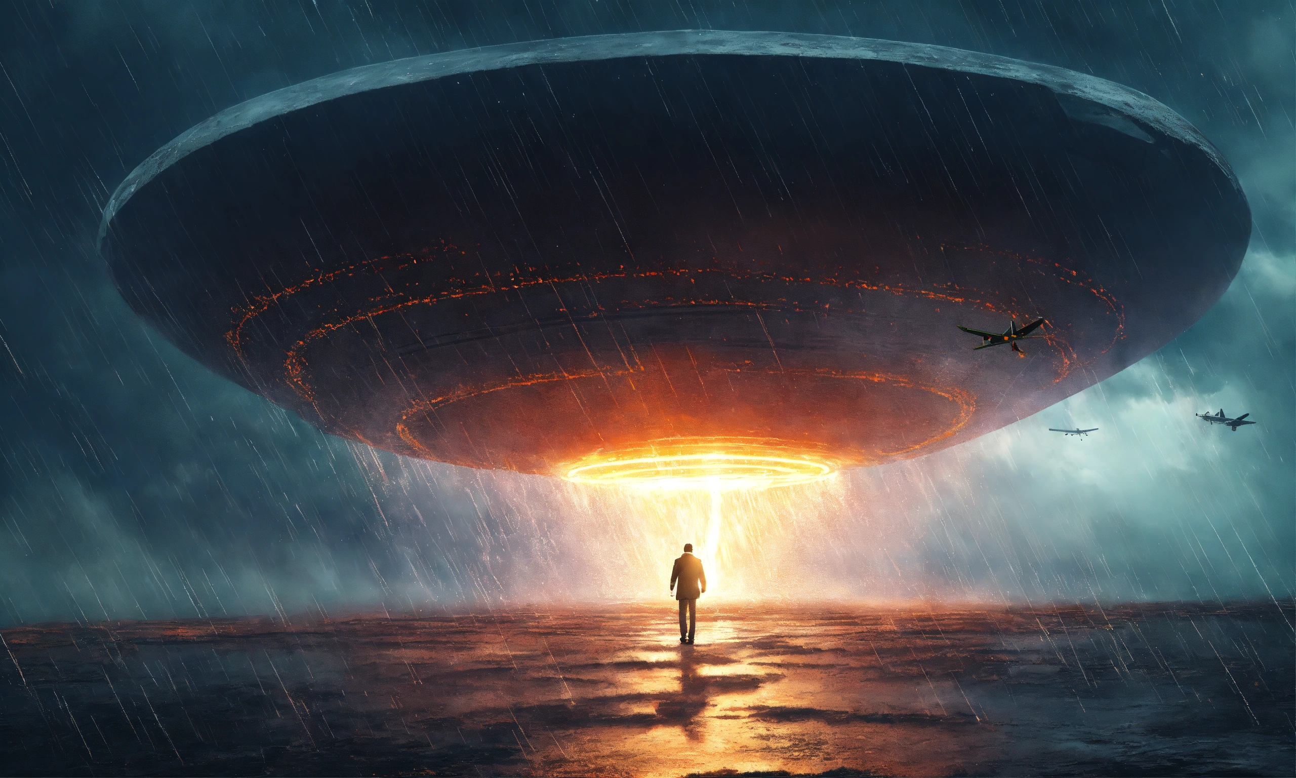 Lexica - Plane disappearing into interdimensional portal in the middle ...