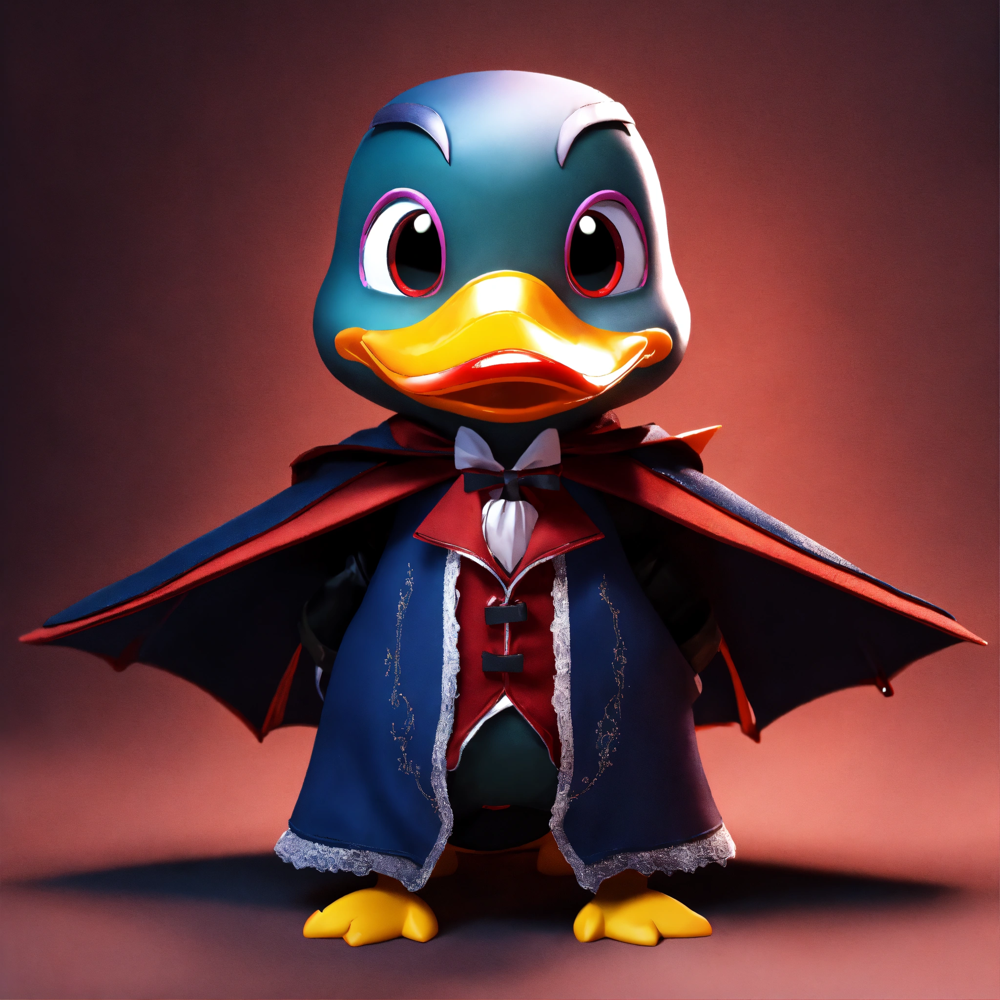 Lexica - A cute duck dressed in a vampire costume, cape, fangs teeth ...