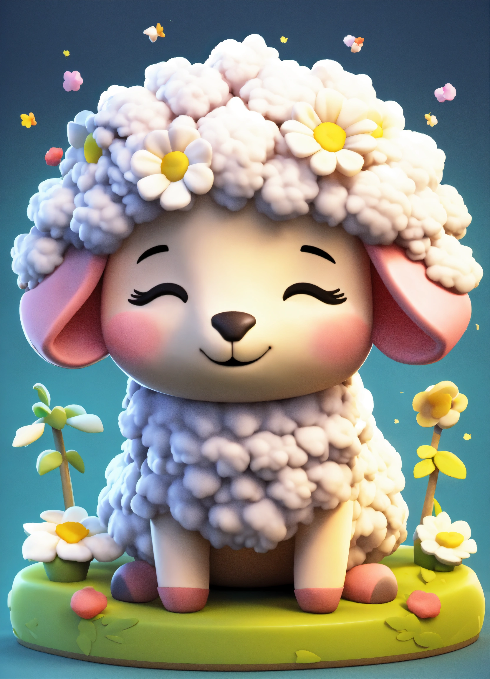 Lexica - Cute sleep sheep chibi cartone style , 3d, unity