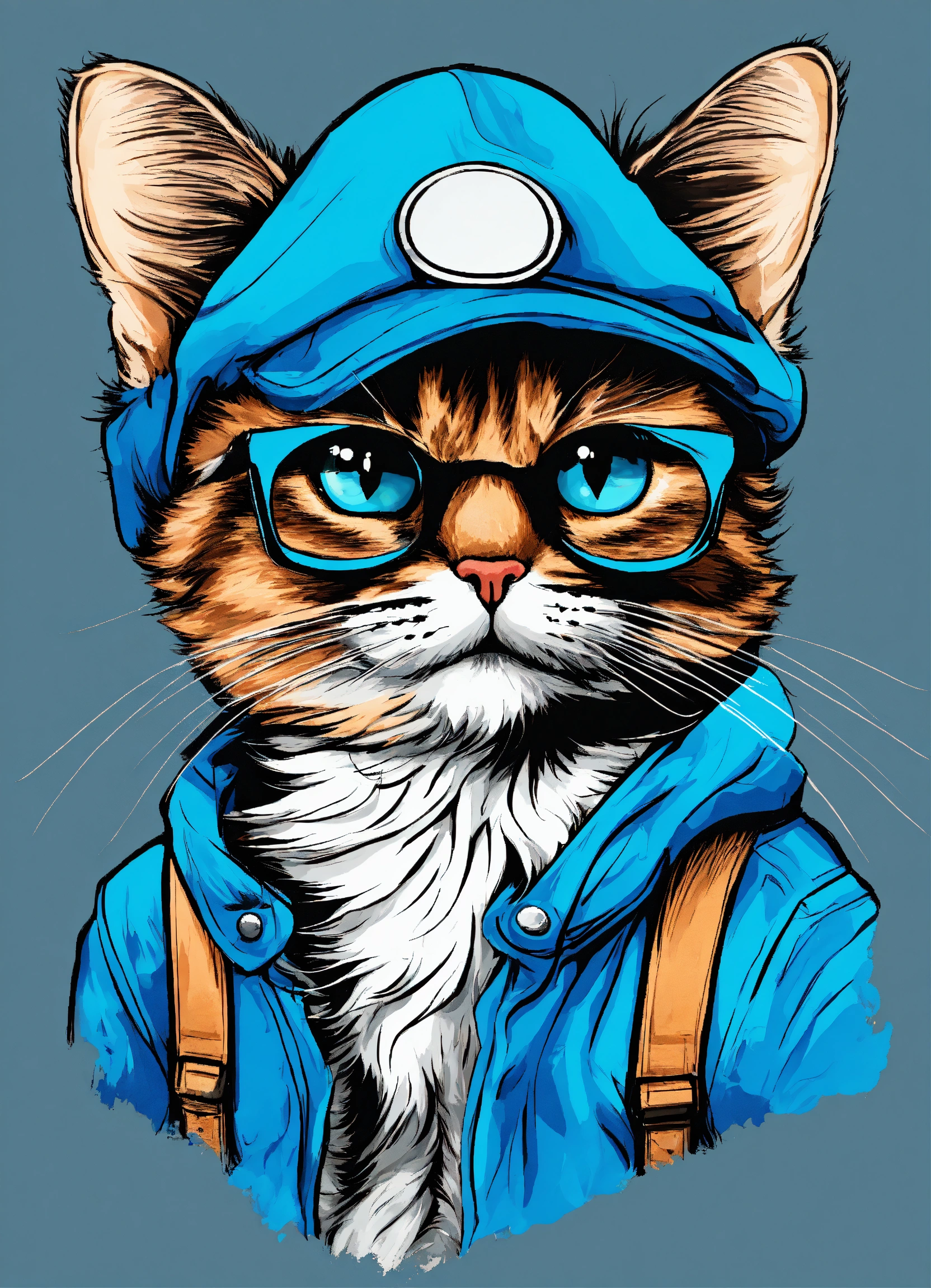 Lexica - Smurf Cat,T-shirt design, pro vector, full design,