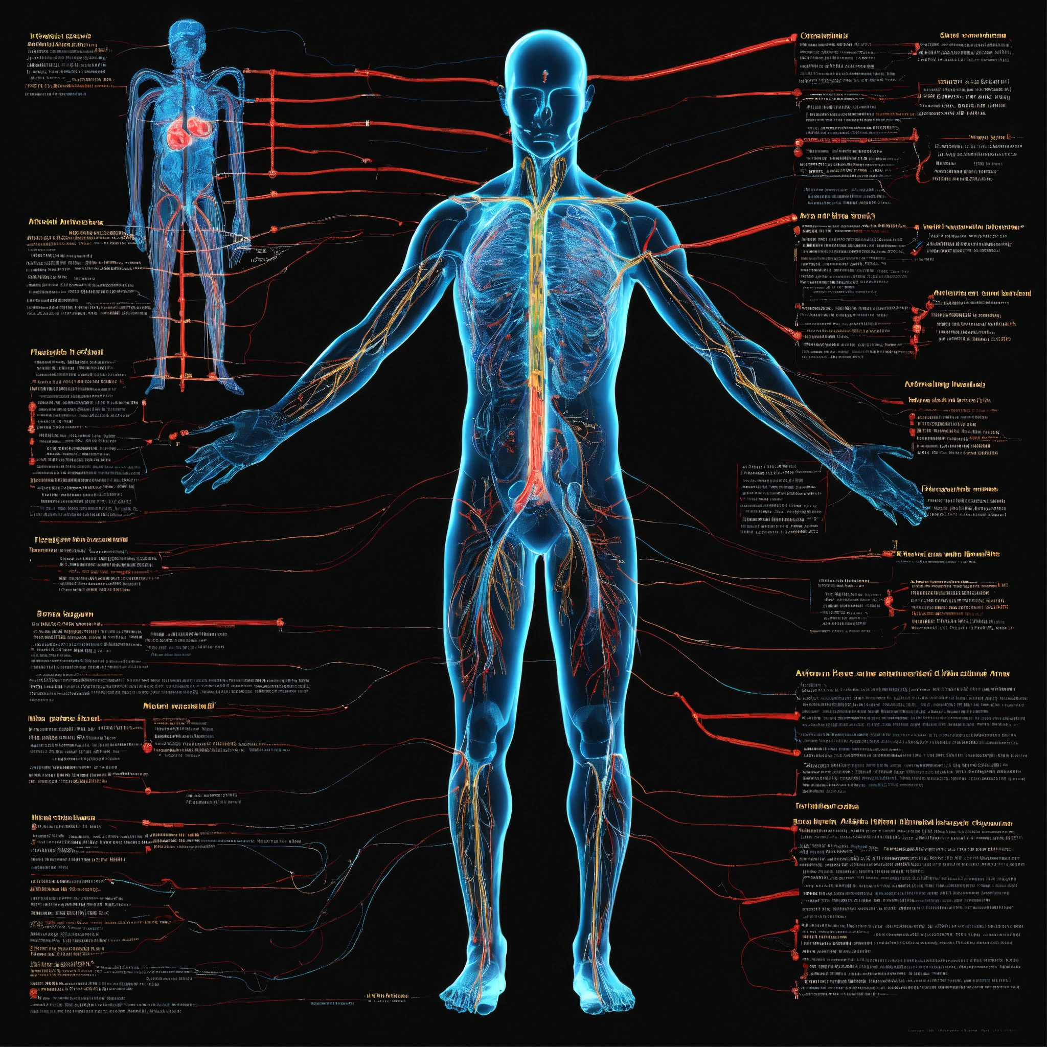 Lexica - Interconnected arteries on whole body (head, torso, arms ...