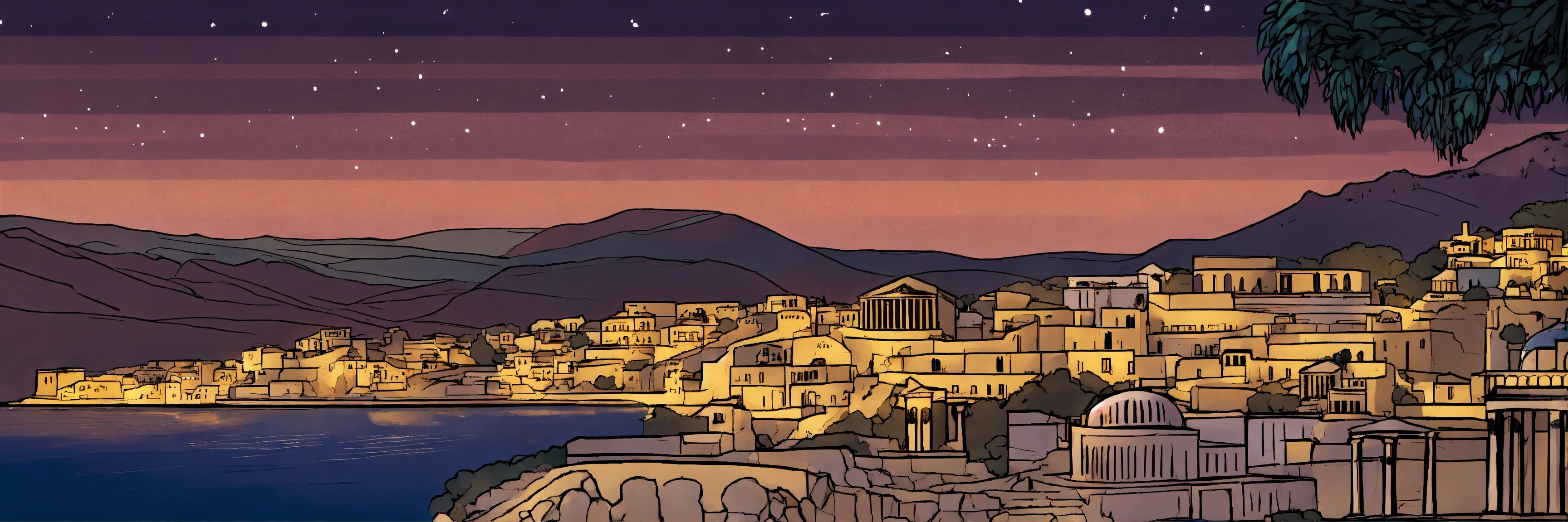 Lexica - Goth greek world at night. comic