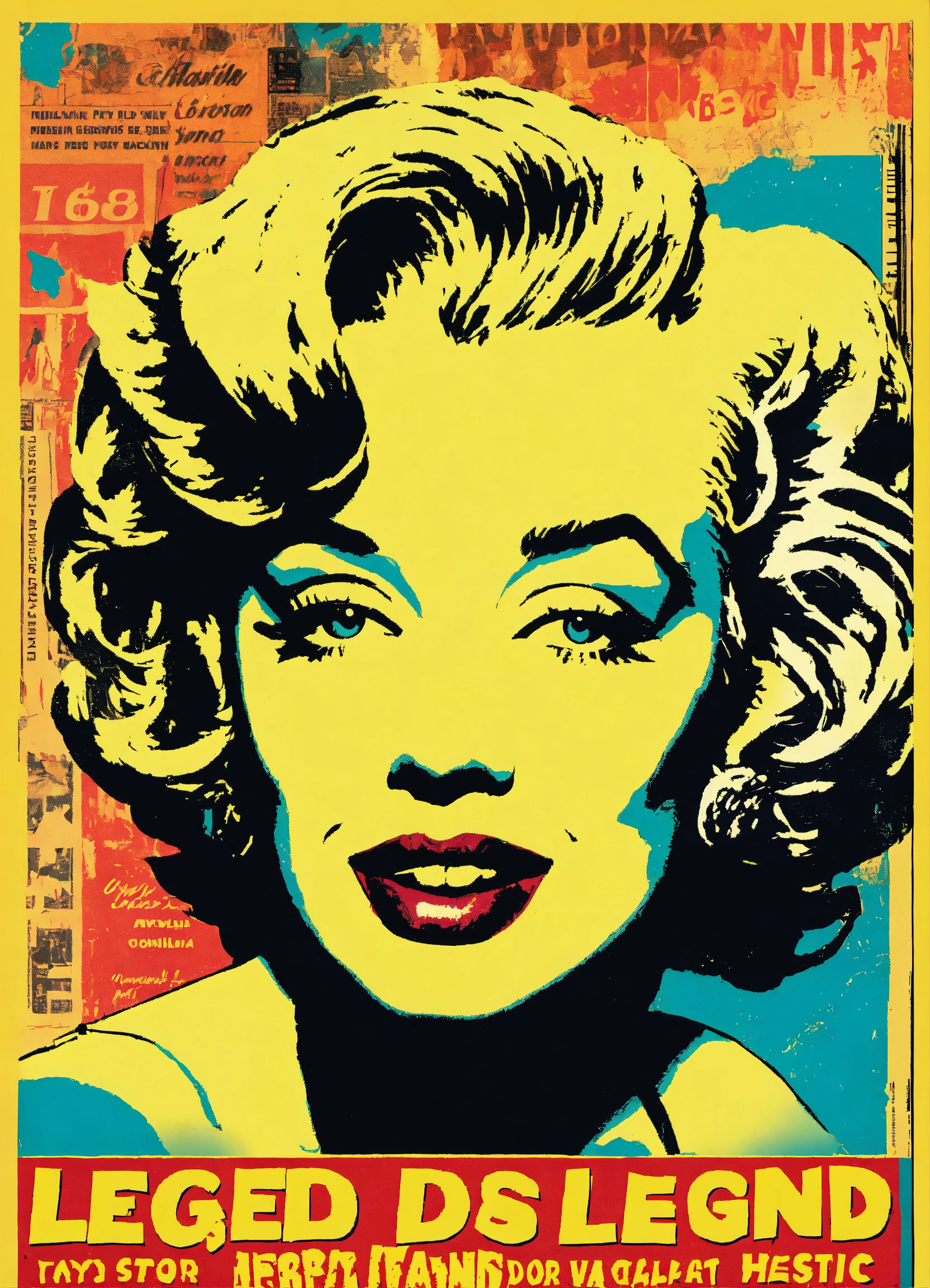 Lexica - A headline saying "LEGEND", Newspaper texture art, grunge ...