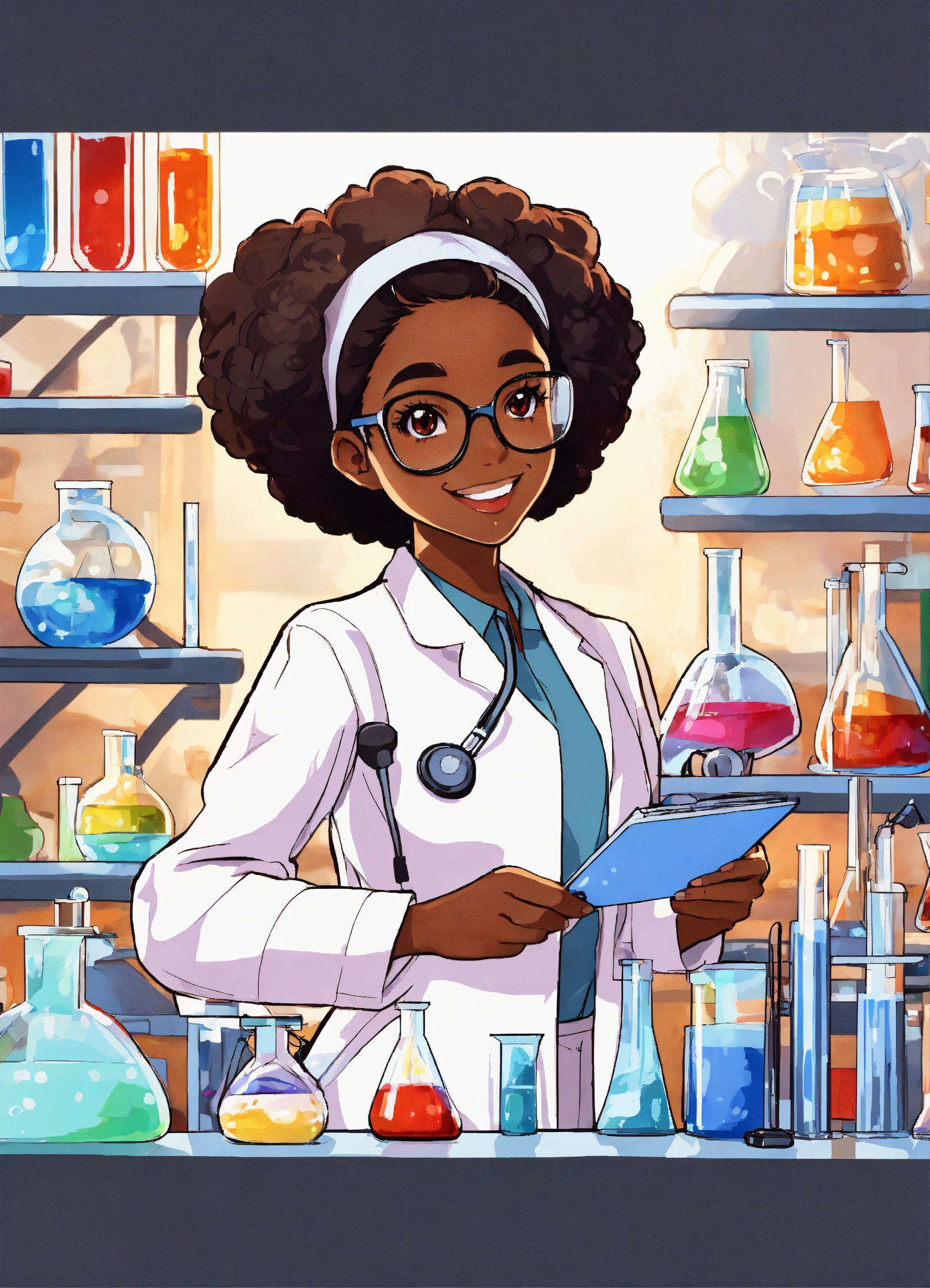 Lexica - Make me Cartoon of a Young little 10 yr African American dark ...