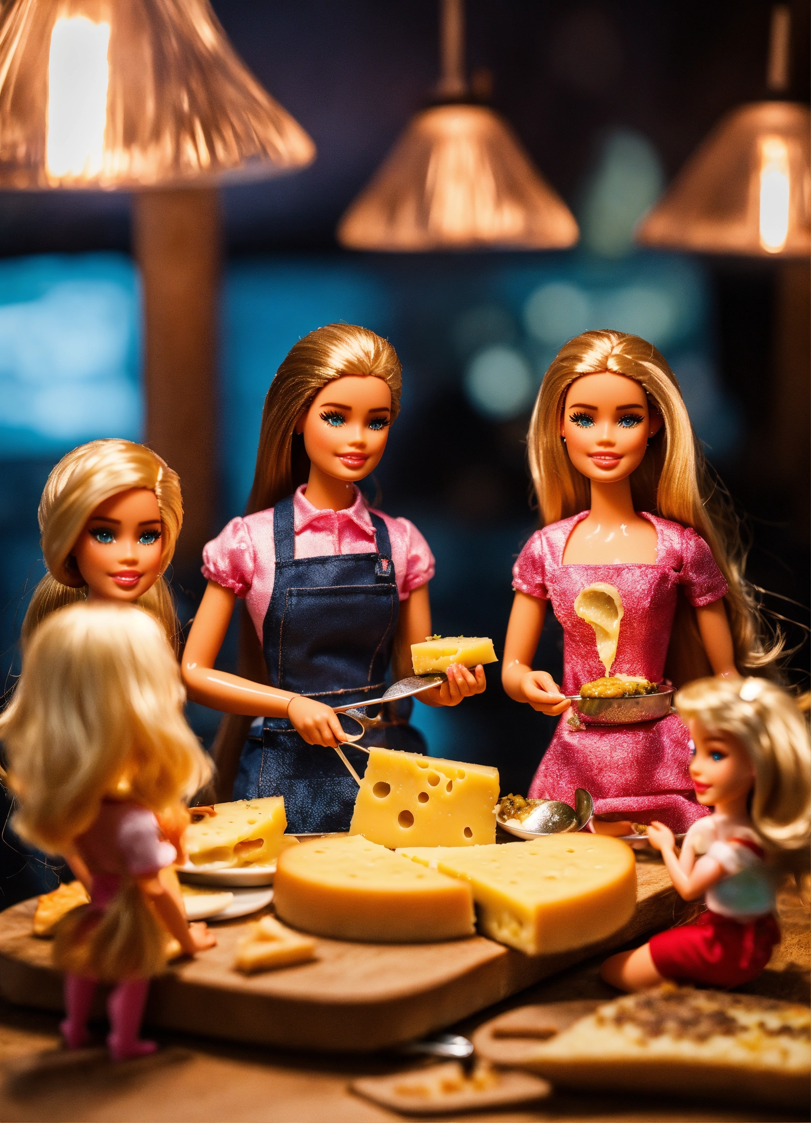 Lexica - French cheese raclette with Barbie and her friends
