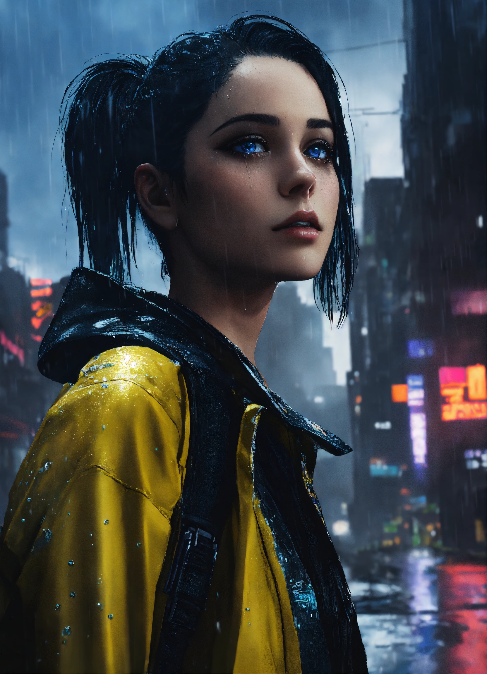 Lexica - Detroit Become Human Maggie Lindemann Rain pouring down on a ...