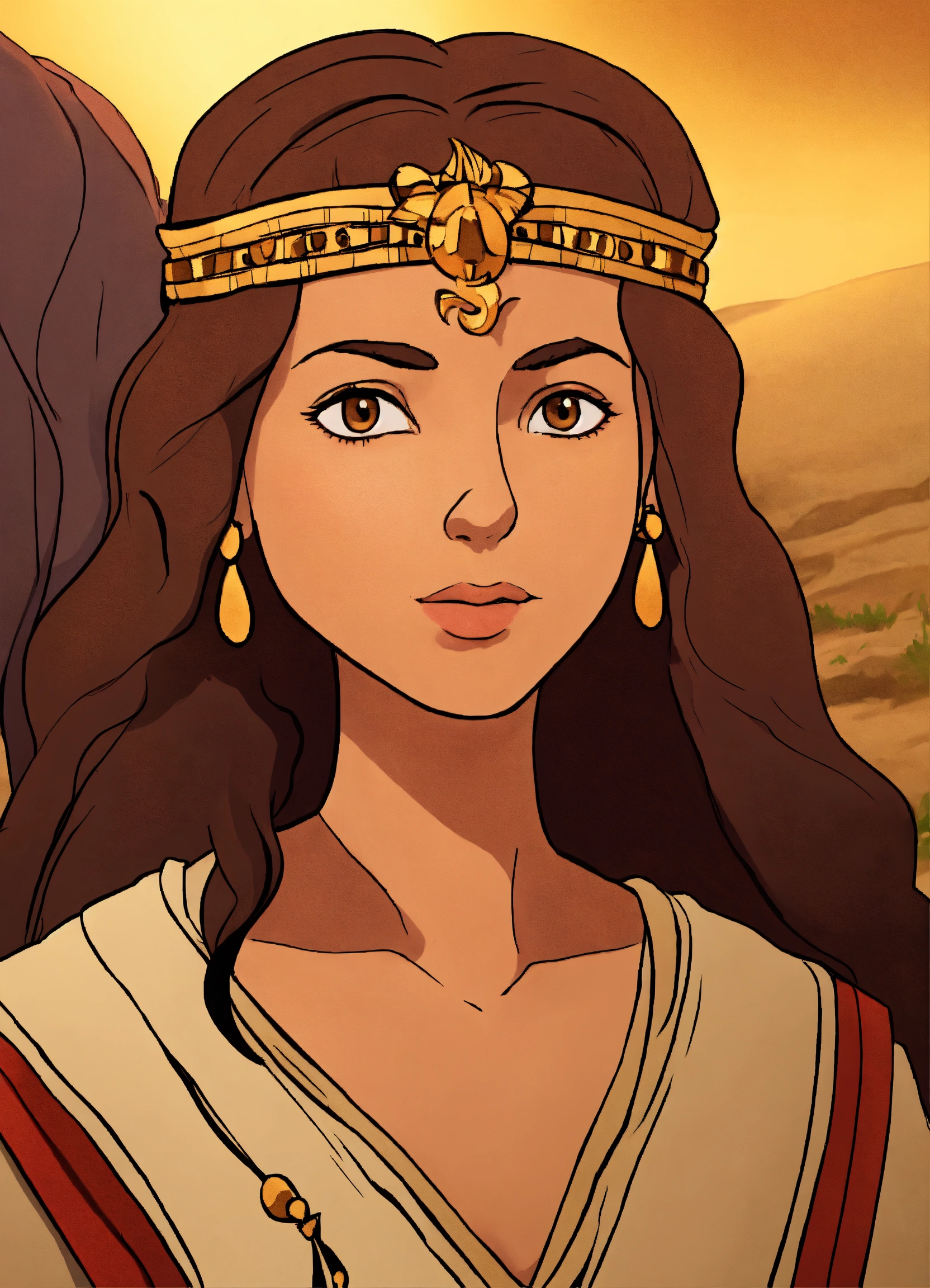 Lexica - Deborah from the bible, 2d cartoon, face closeup
