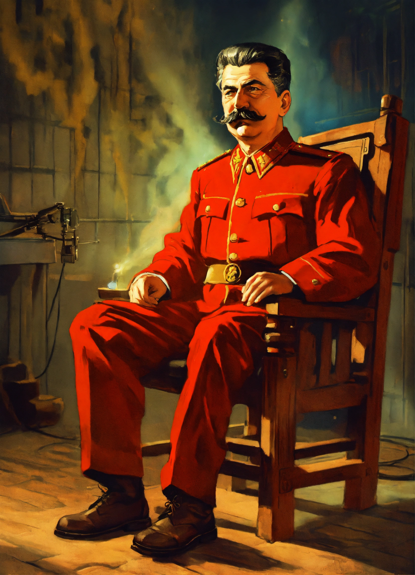 Lexica - Illustration Stalin in the electric chair