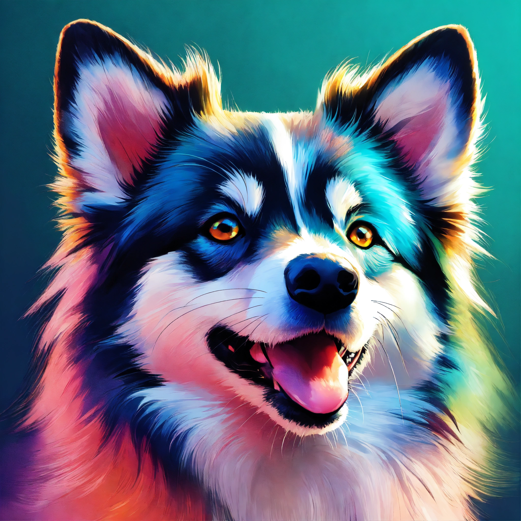 Lexica - In this living picture, the Pomsky black and white stands ...