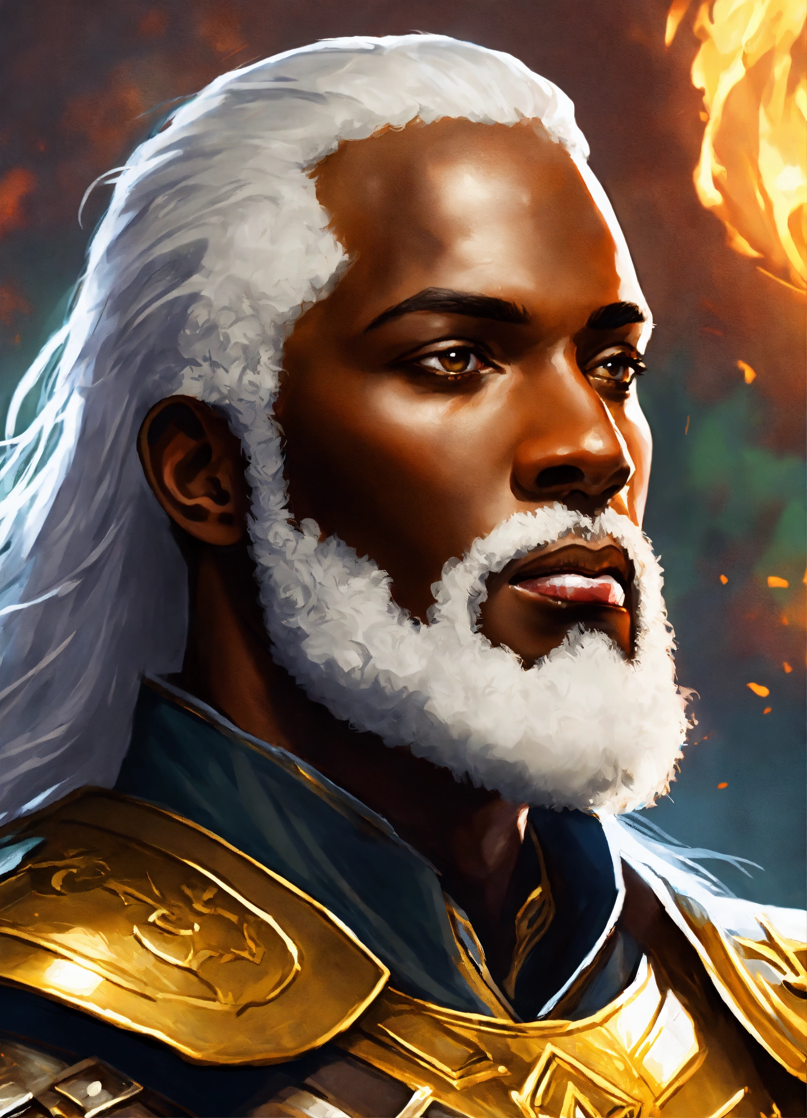 Lexica - Black christ like richard roundtree with white hair and white ...