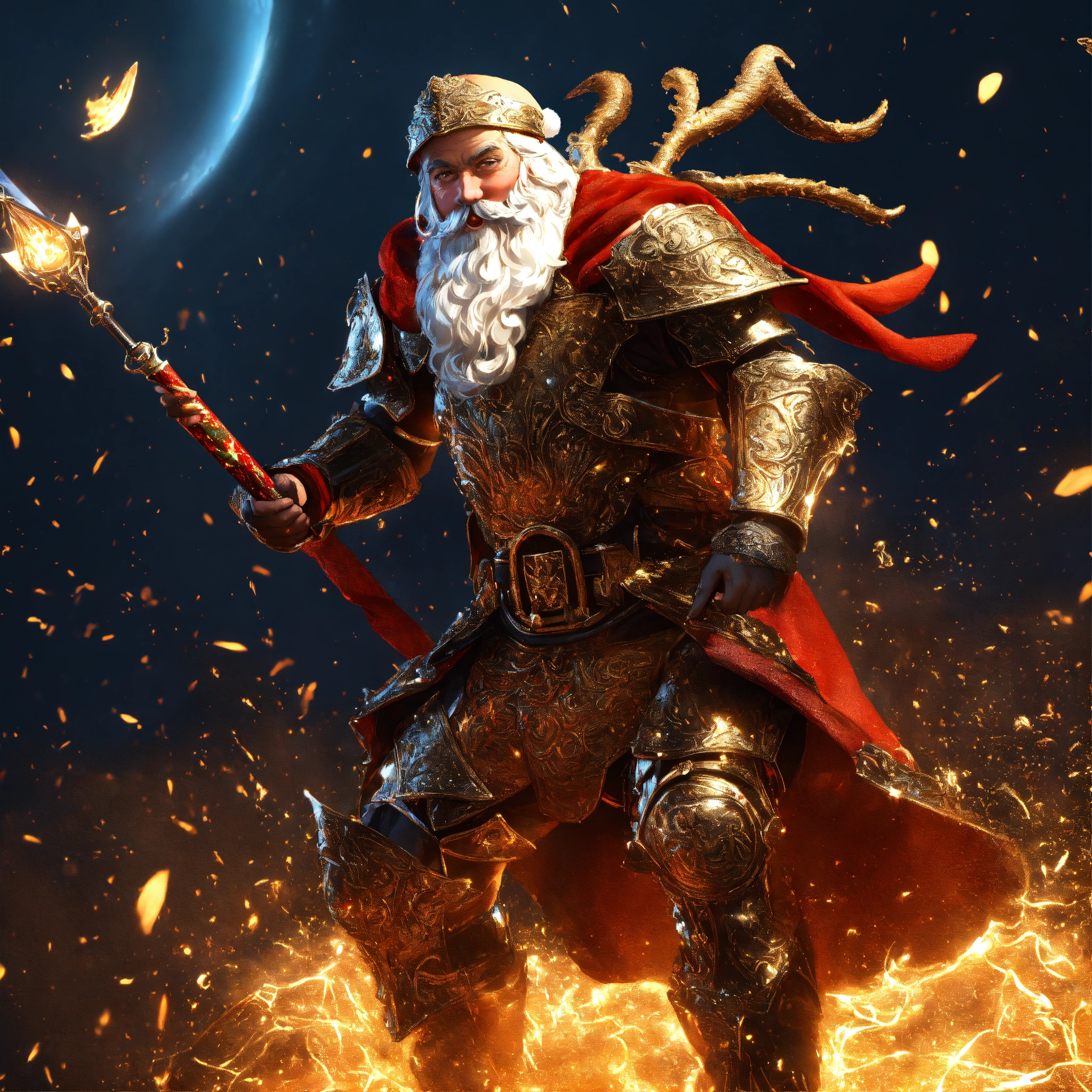 Lexica - ((Santa Claus in armor)), Full Body, Detailed Fearless ...