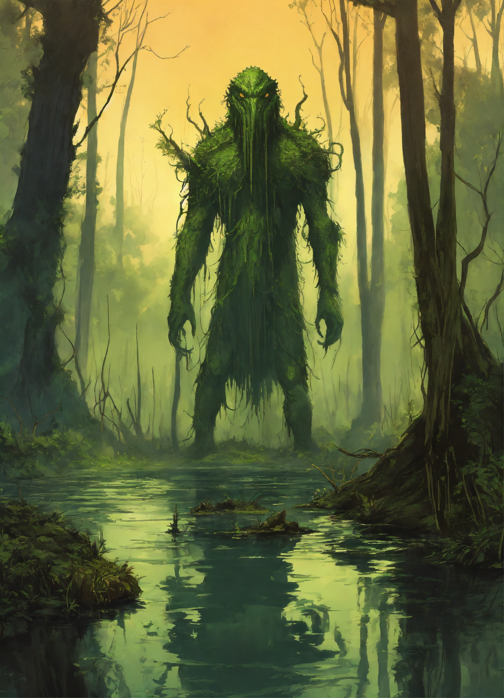 Lexica - A faceless fantasy monster that is a guardian of the swamp ...