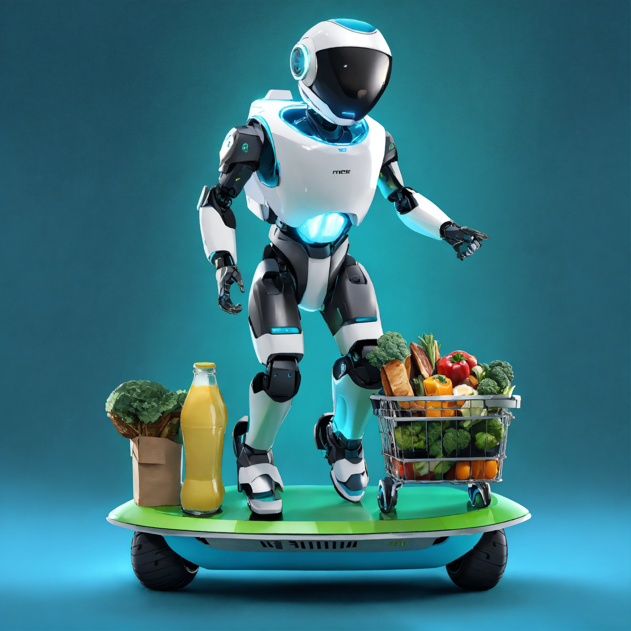 Lexica - A passionate male robot on hoverboard, realistic man face ...