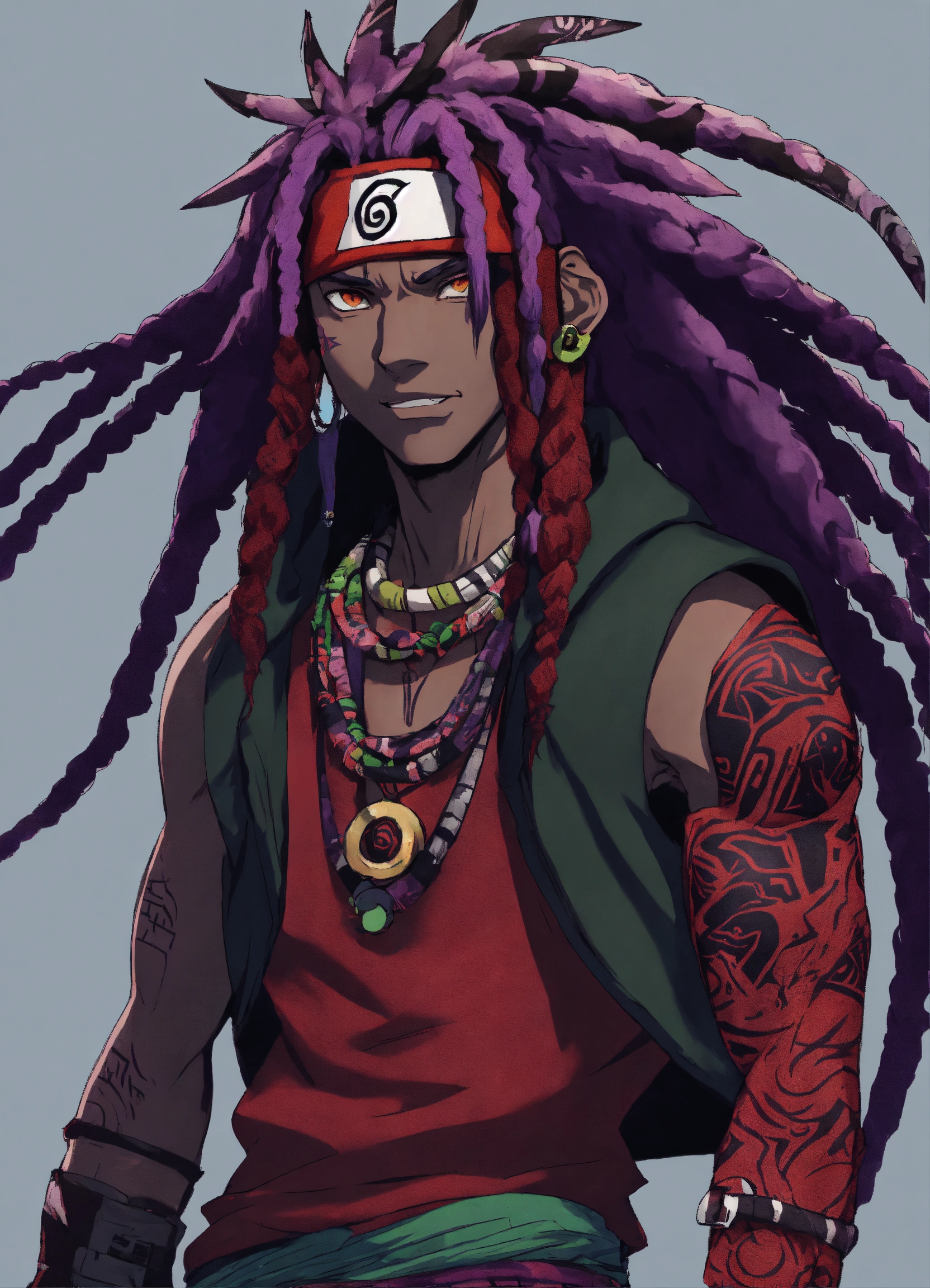 Lexica - African Naruto anime styled character, athletic physique, long ...