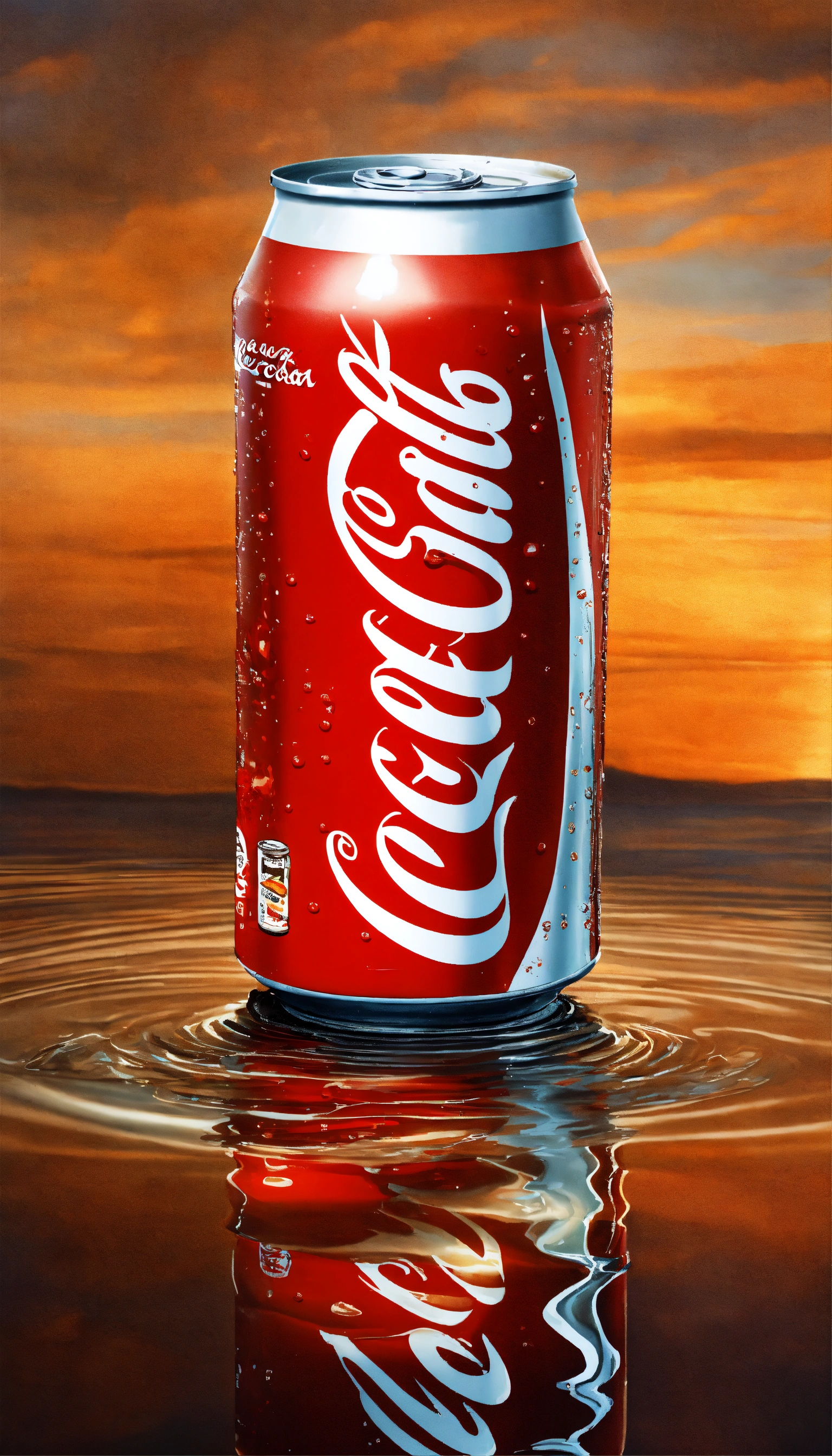 Lexica - Coca-Cola can, water mirror, art,photo realist