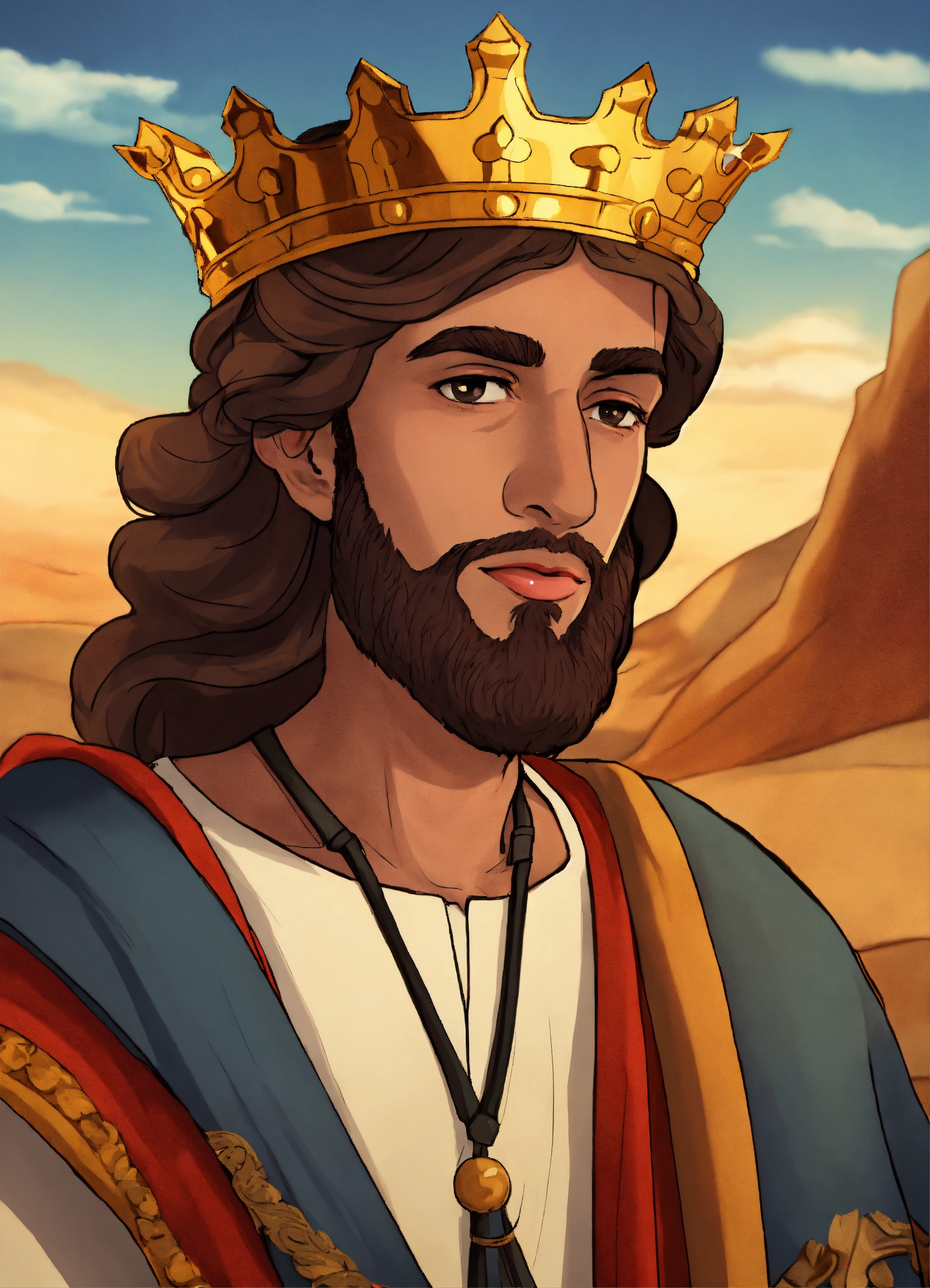 Lexica - 25 year old king david from the bible, 2d cartoon