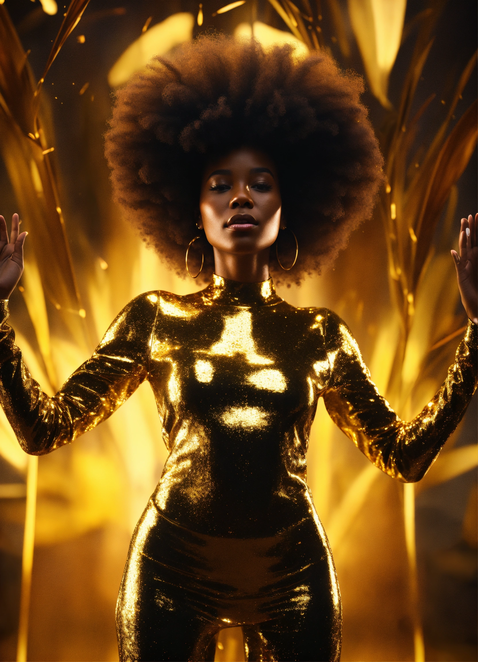 Lexica - 3d render of black woman with afro made entirely of glass ...