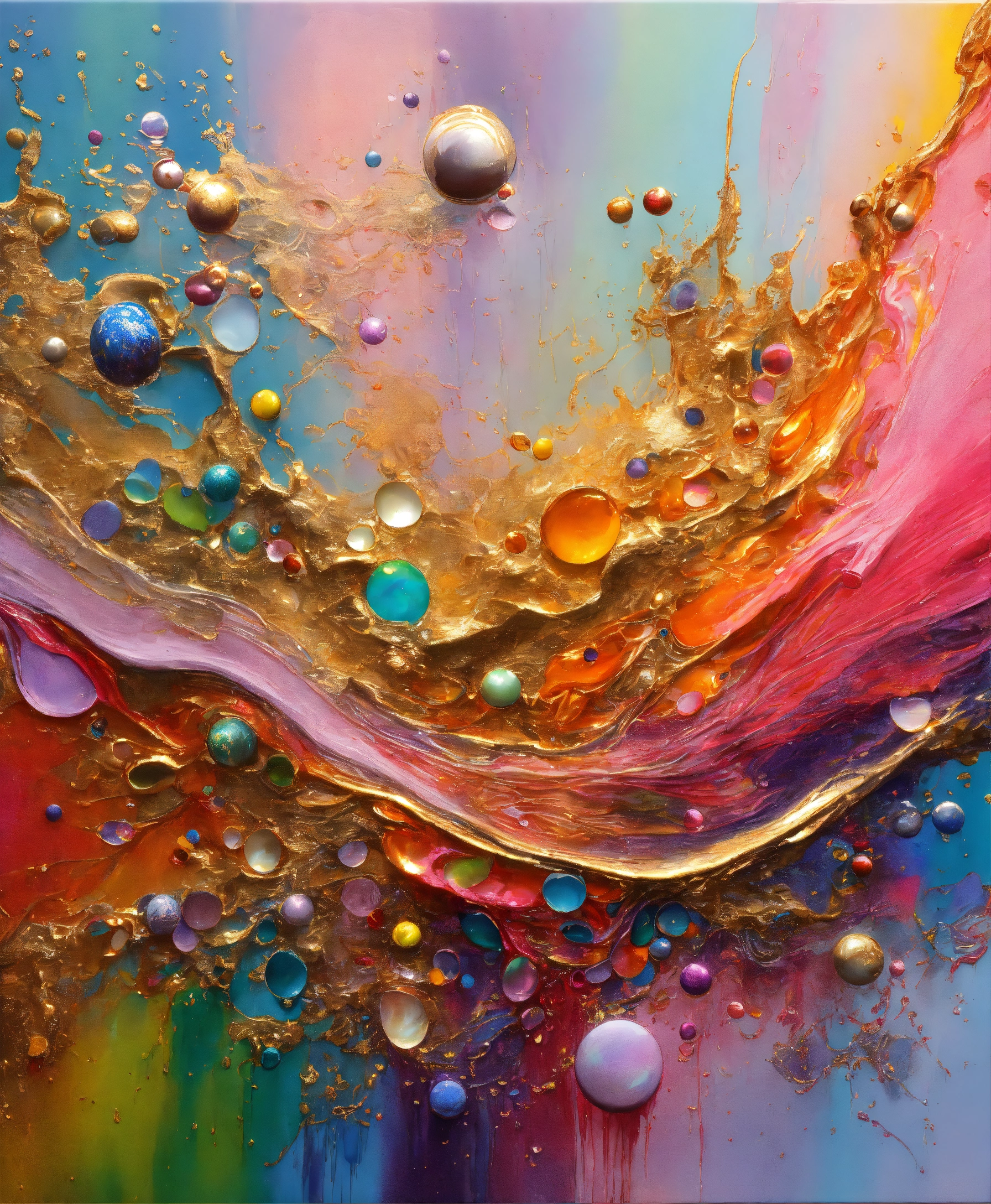 Lexica - Colorful abstract painting oil and water complex complicated ...