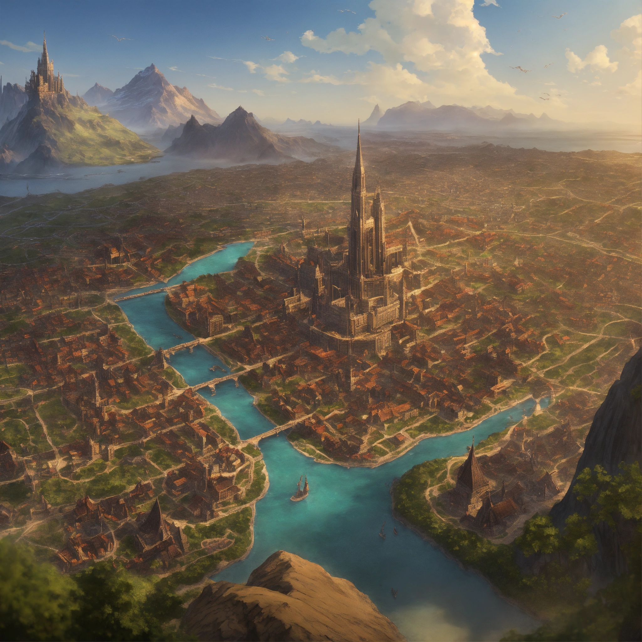 Lexica - Dnd city map. D&D, fantasy, cinematic