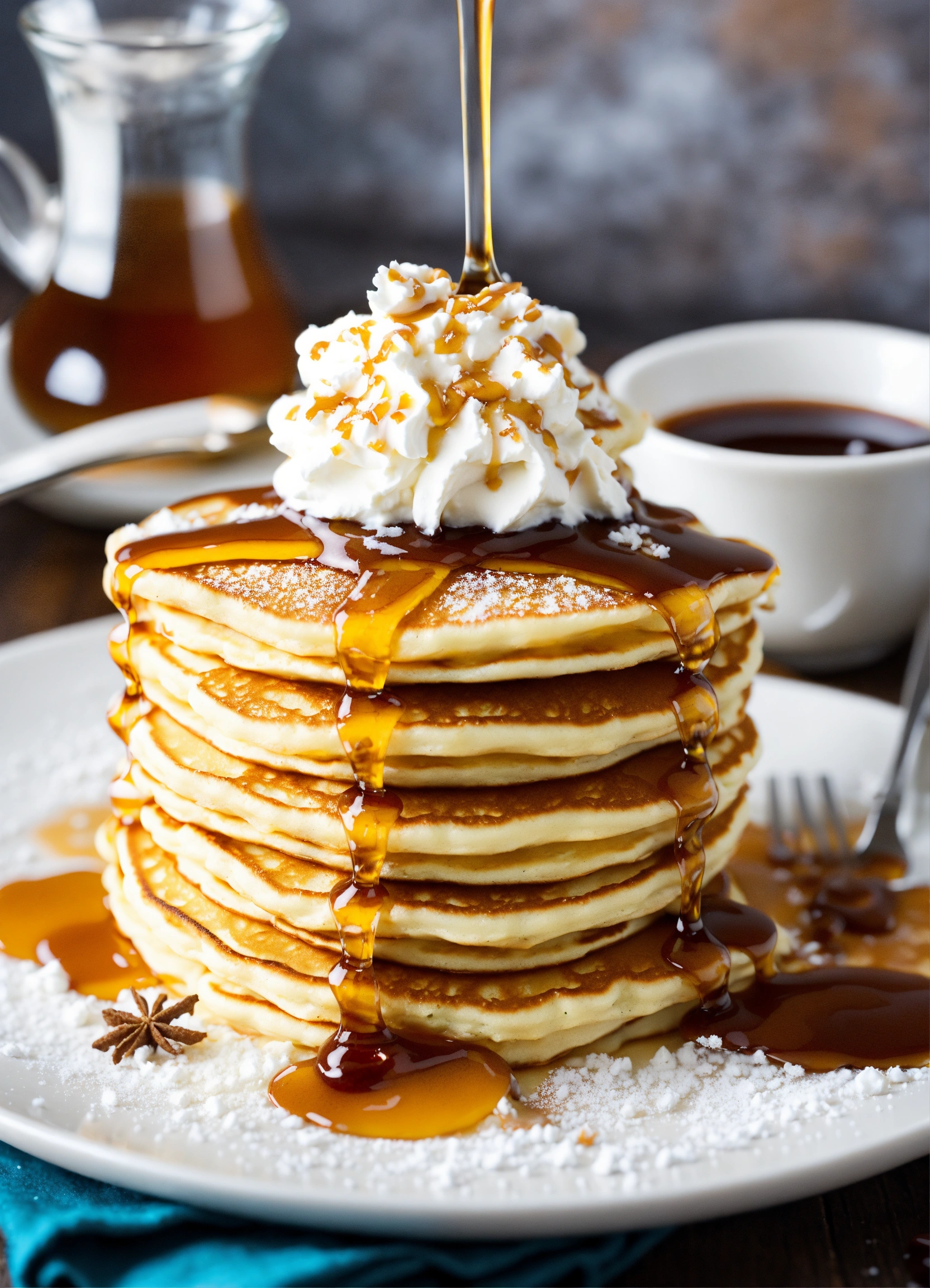 Lexica - Snowflake Pancake Stacks Fluffy pancakes served with snowflake ...