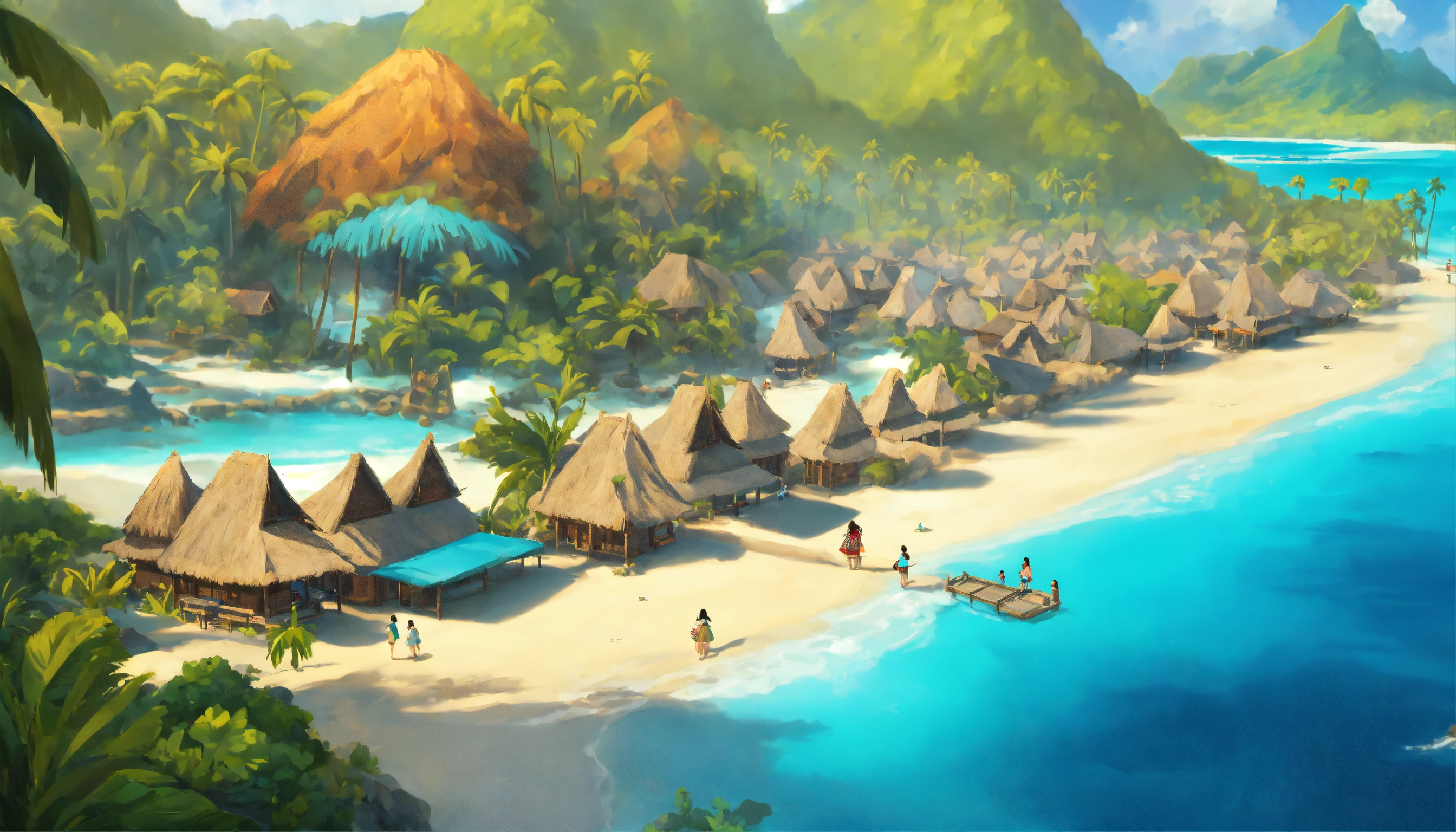 Lexica - Concept art of tropical village, Polynesian, fantasy, moana ...