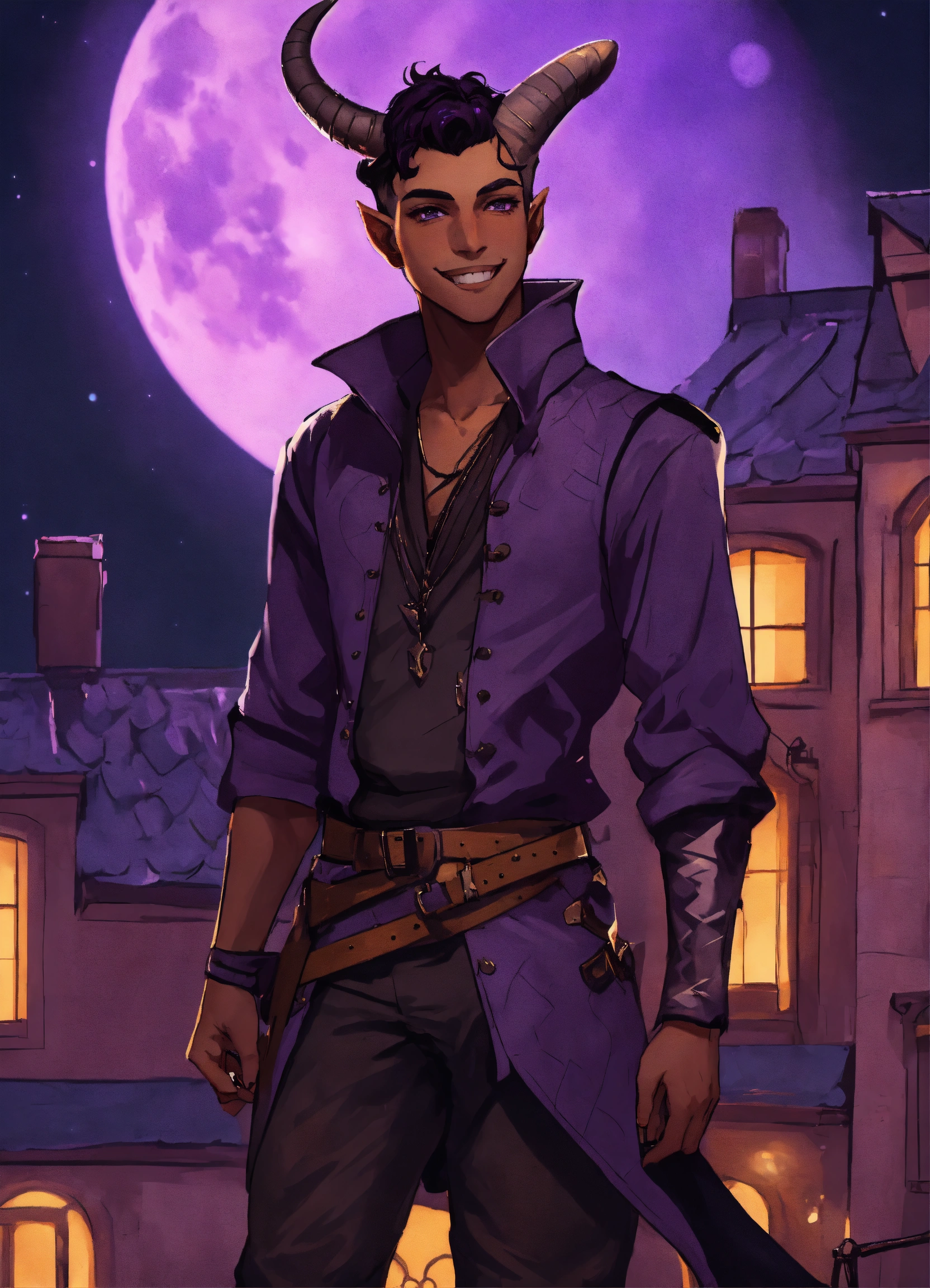 Lexica - Male young tiefling, pathfinder art style Full body! (Head to ...