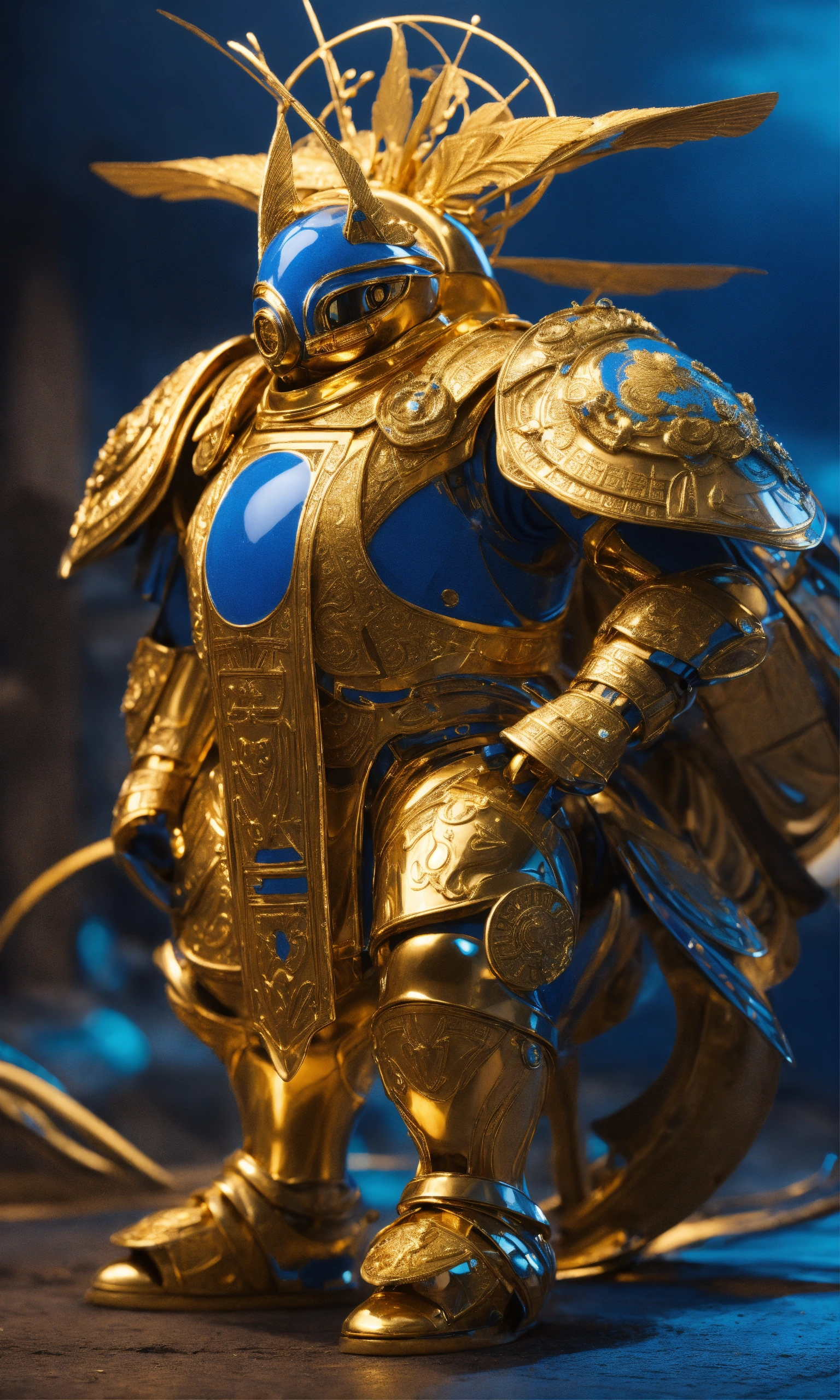 Lexica - Futuristic blue golden soilders inspired by ancient rome