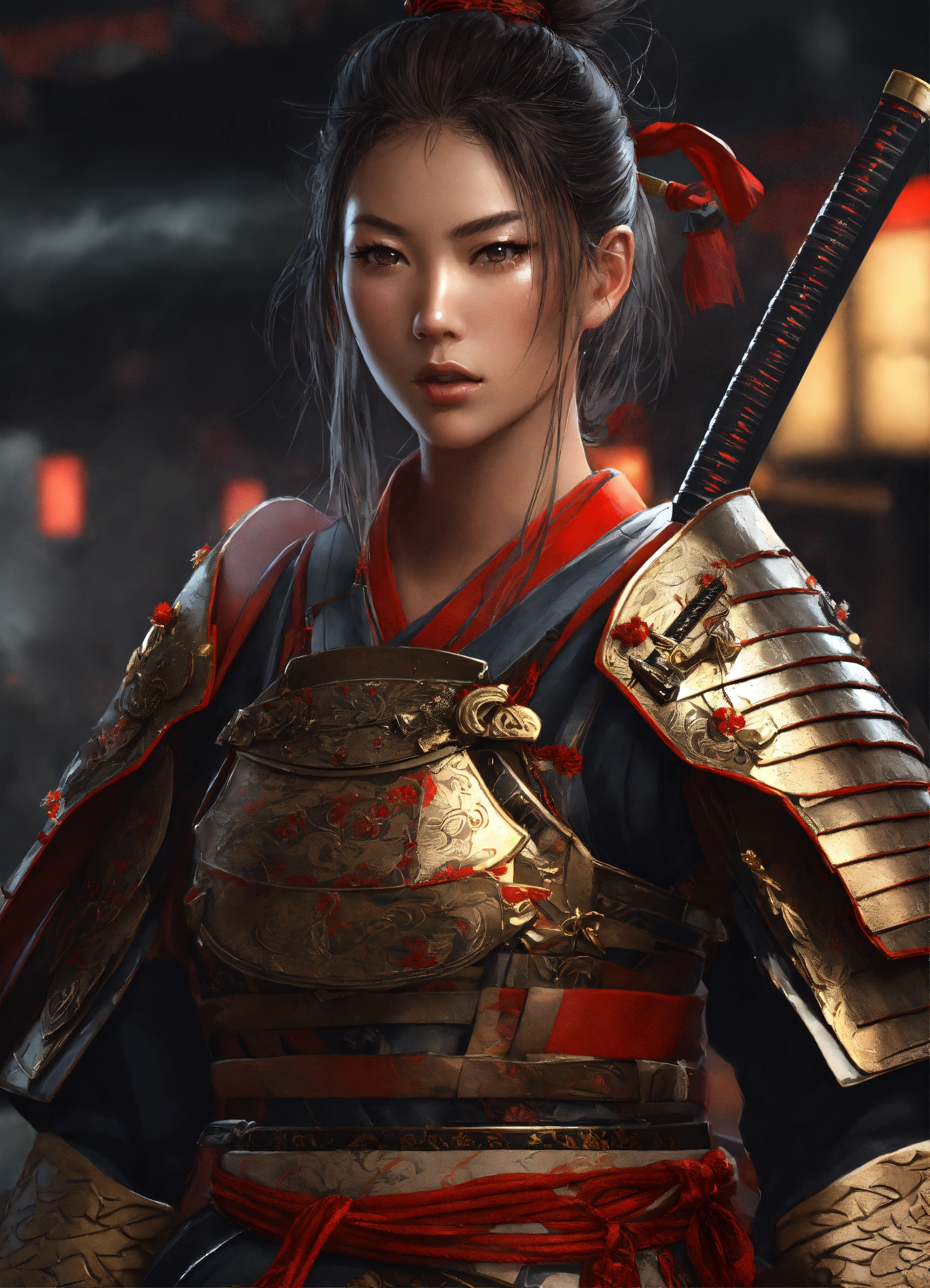 Lexica - Female samurai warrior, amazing armour, detailed, katana ...
