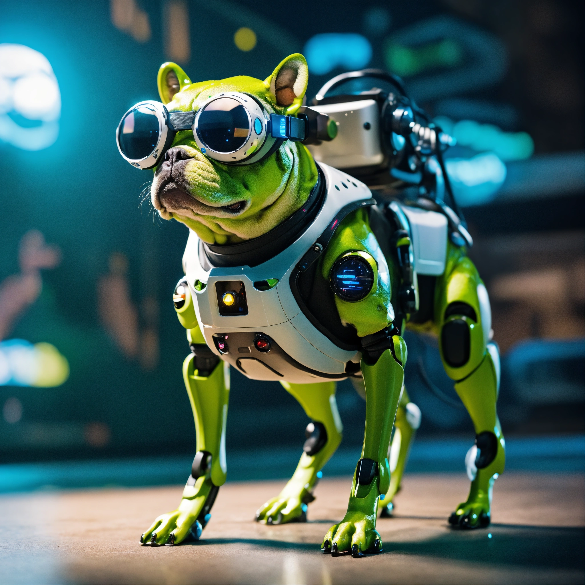 Lexica - Frog dog inu immaculate full body cyberpunk style robot with ...