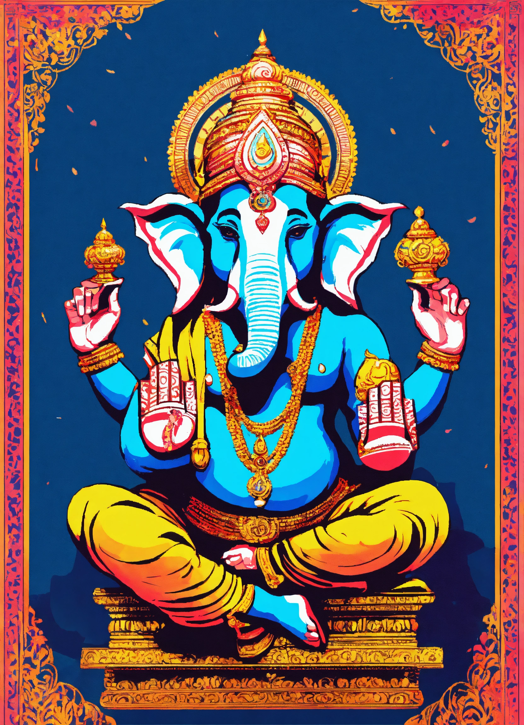 Lexica - 2d illustration of god Ganesha