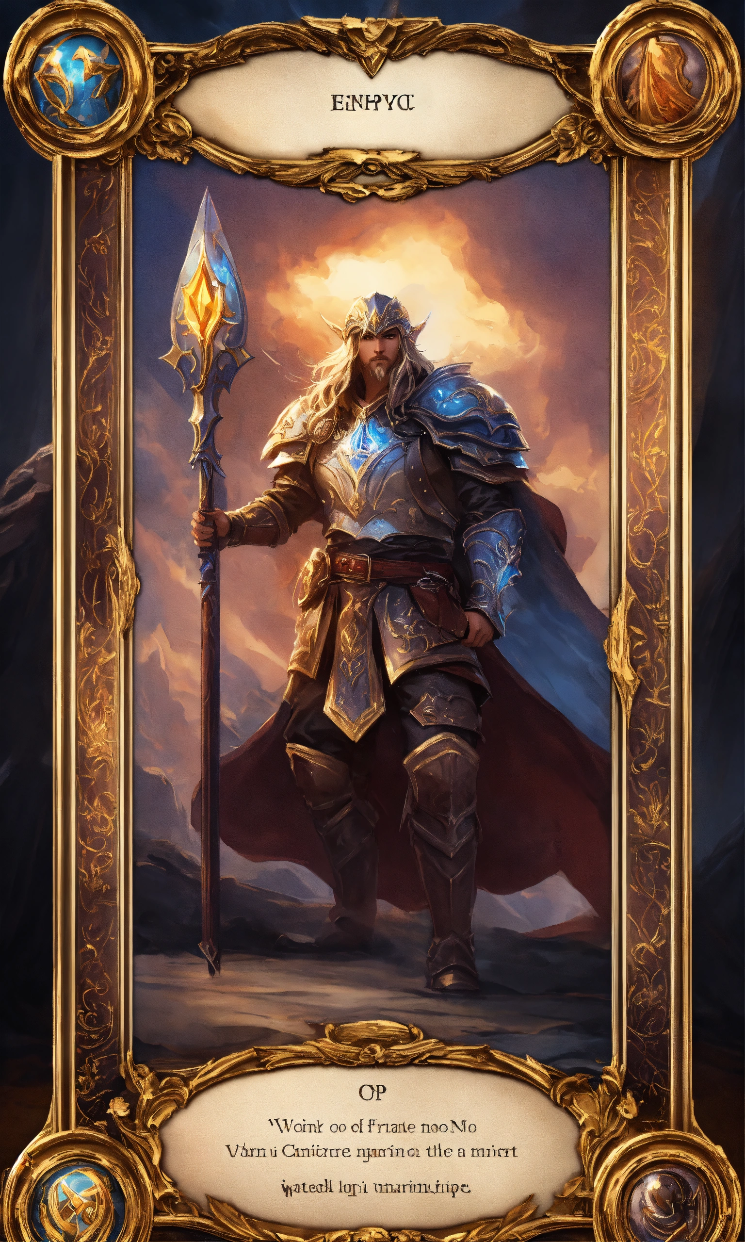 Lexica - Empty fantasy art card game template with decorative frame ...
