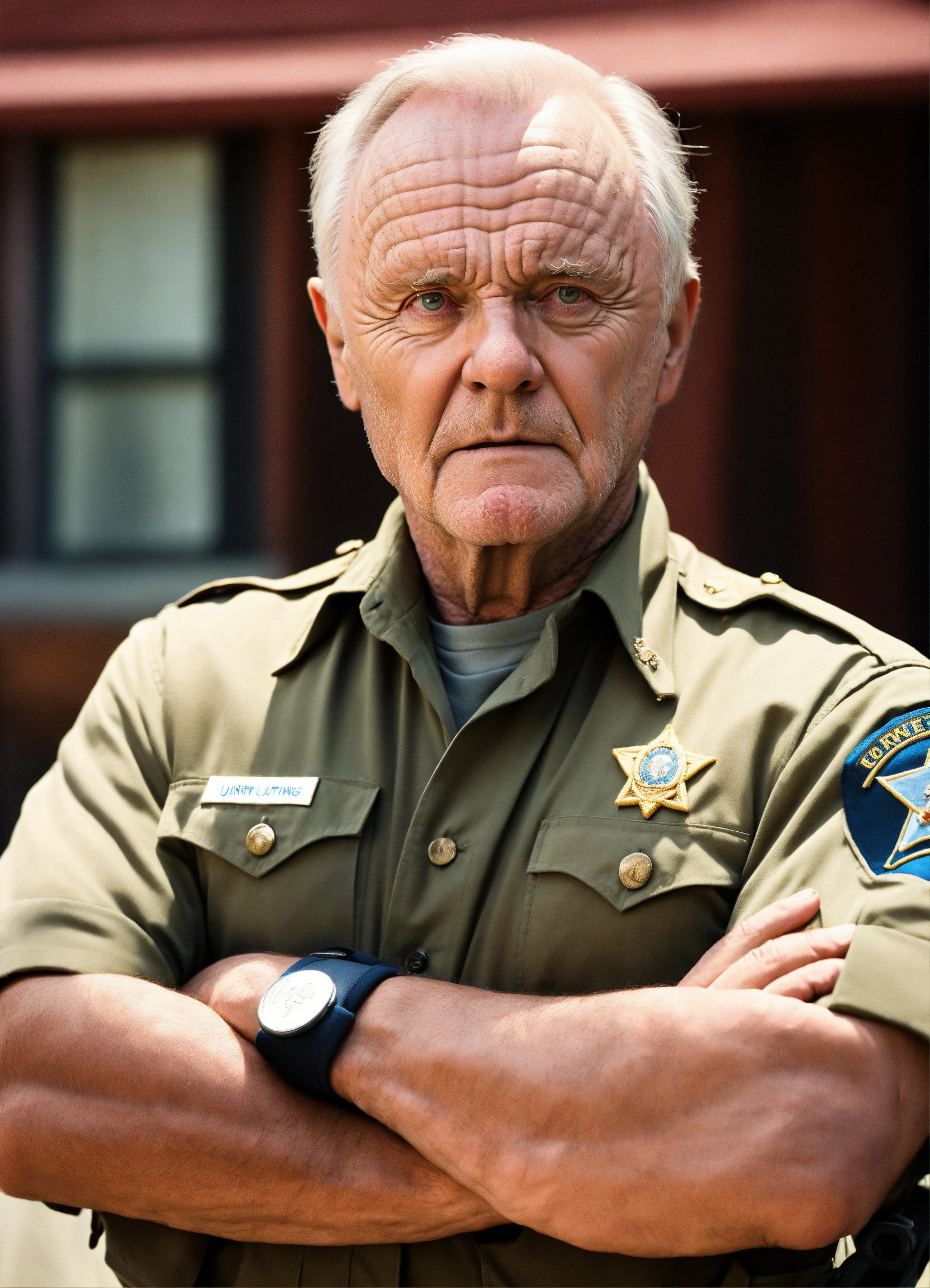 Lexica - Scared man, US PARK RANGER, FRONT VIEW, casual clothes, arms ...