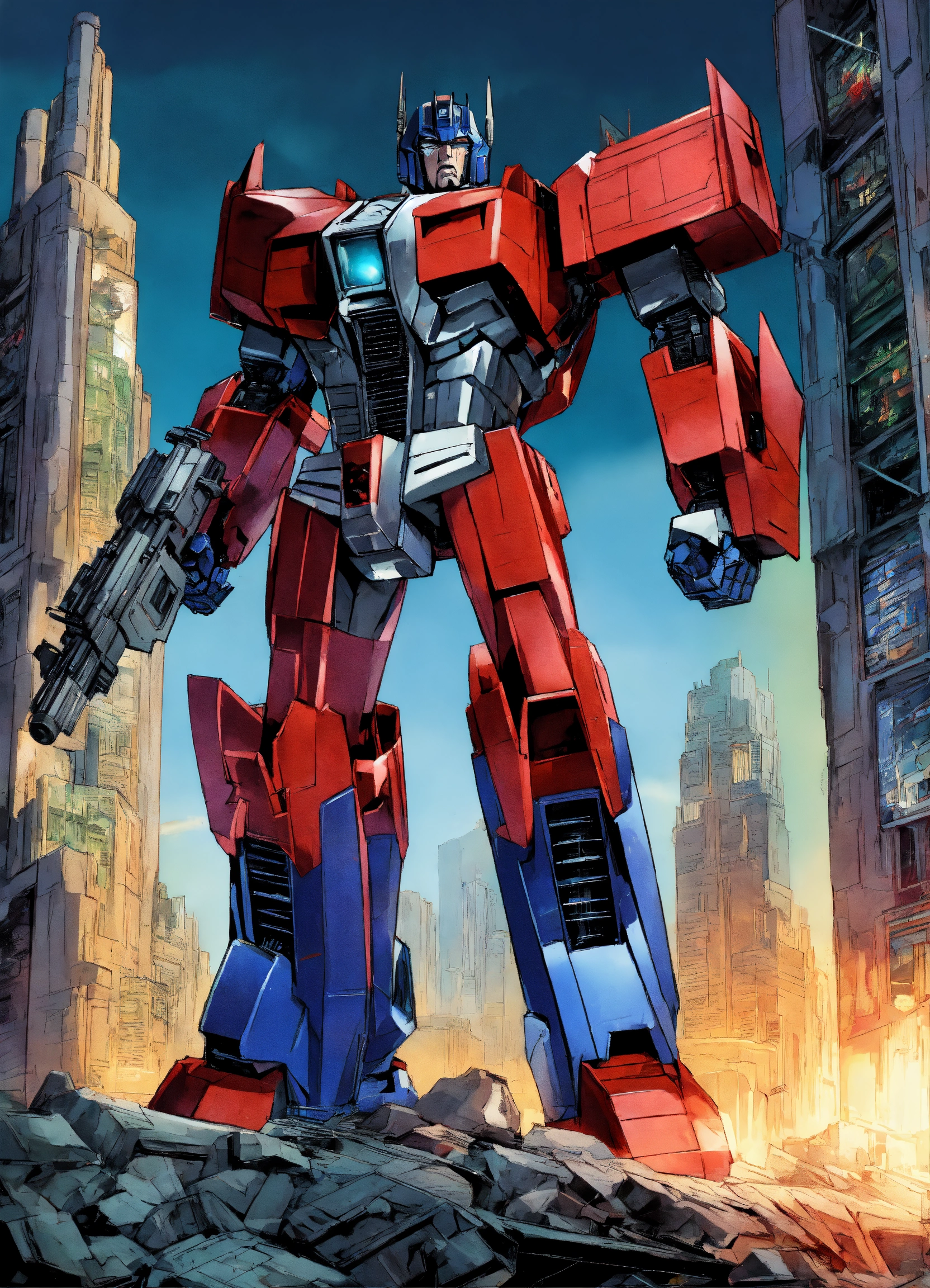 Lexica - Optimus Prime, in his classic G1 look, holding the matrix of ...