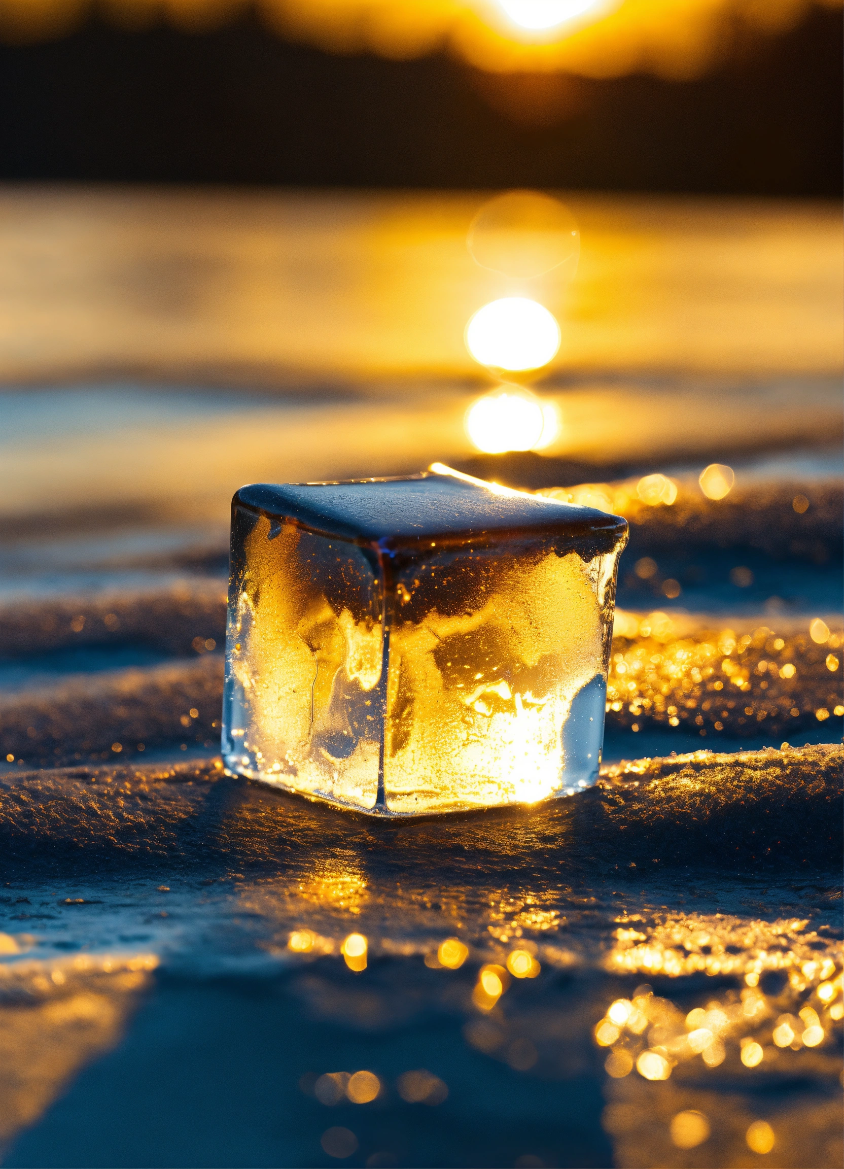 Lexica - Ice cube melting in the sun