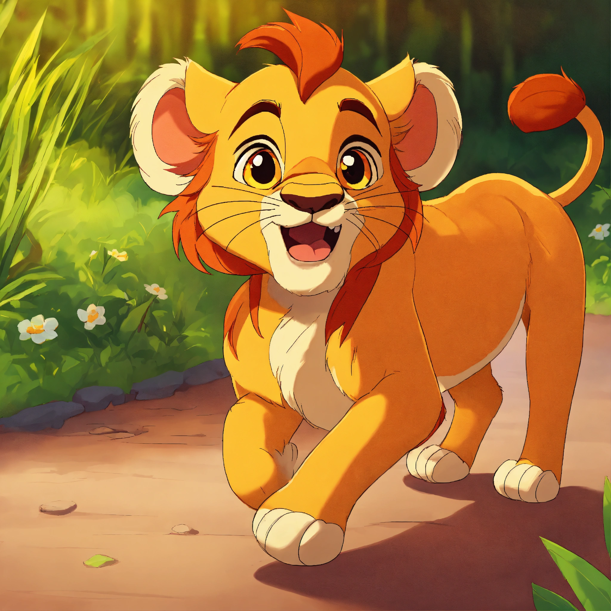 Lexica - Simba is full of life, He loves to run and play, cartoon