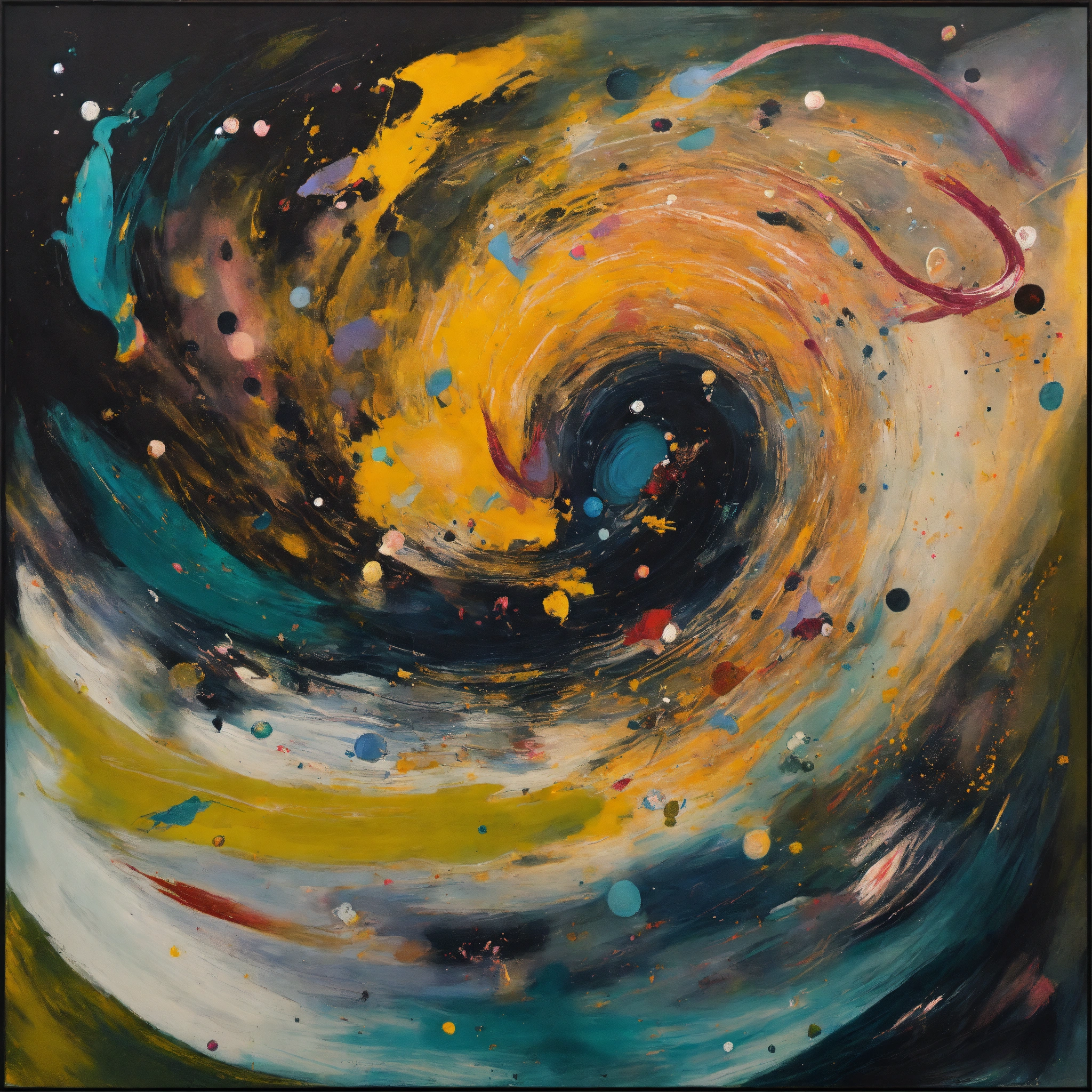 Lexica - A neo expressionist painting of A cosmic quill with intricate ...