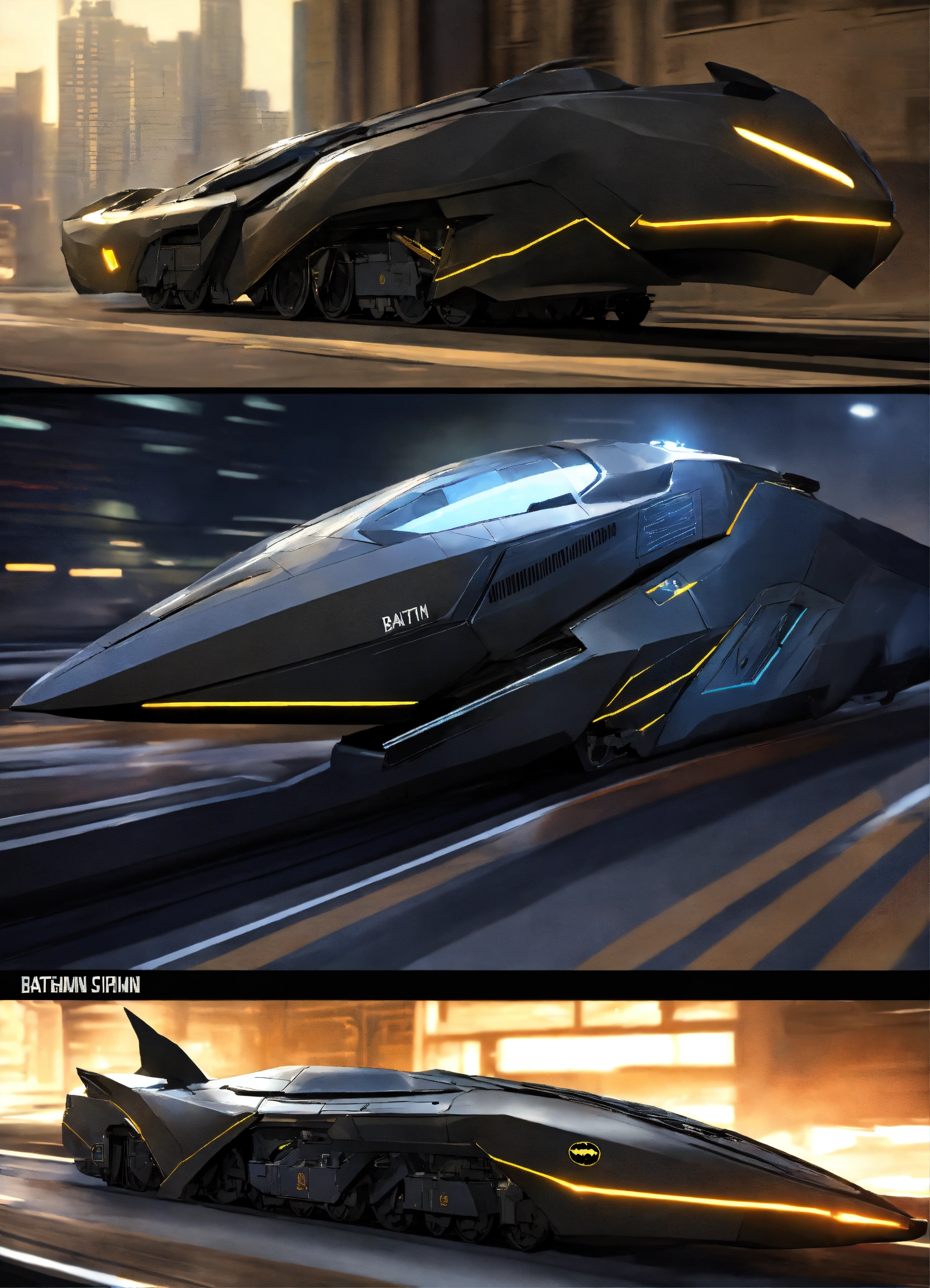 Lexica - Design a sleek and high-tech train for Batman. Ensure it ...