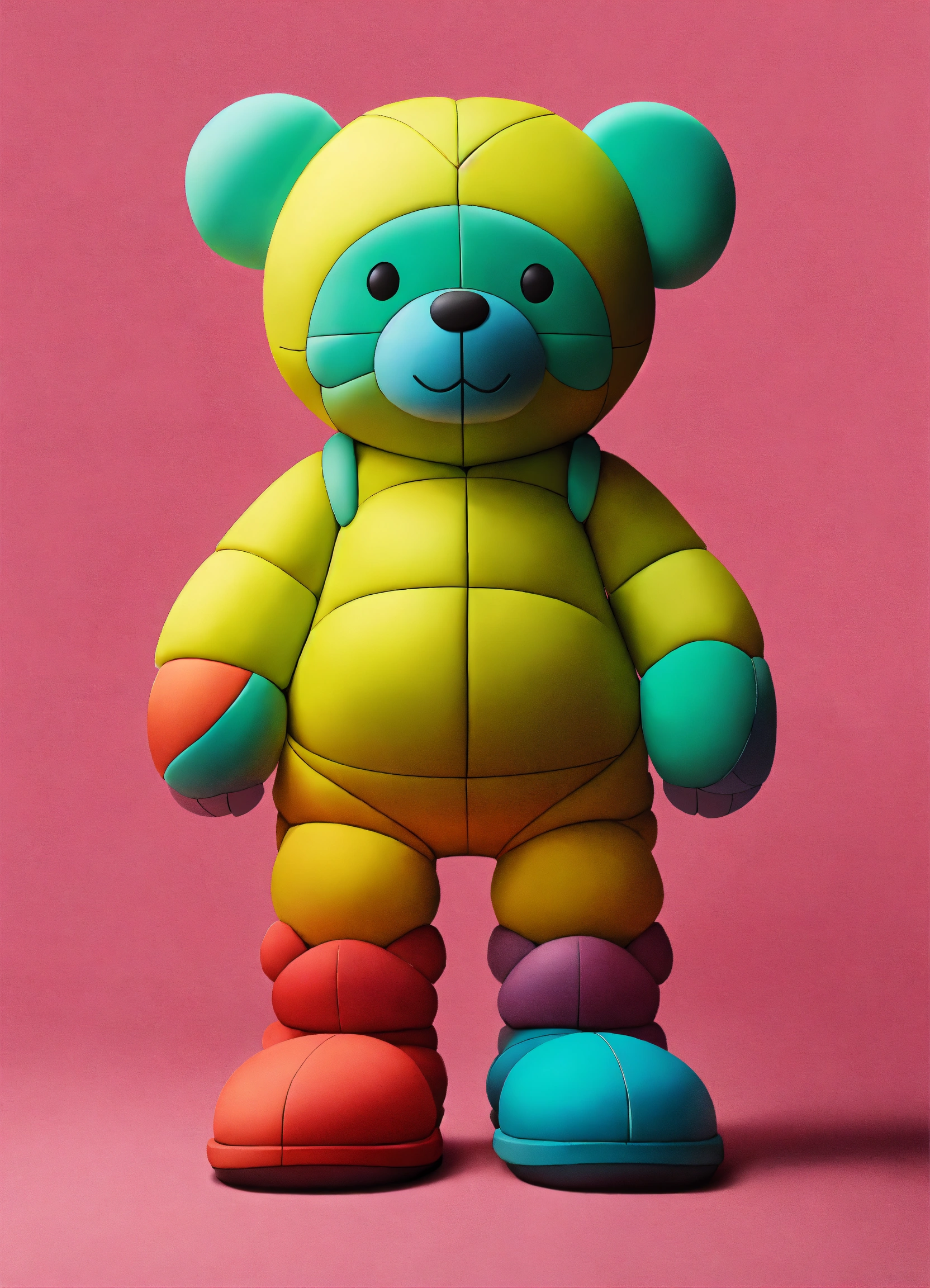 Lexica - Create a minimal character, in style of Kaws as a teddy bear