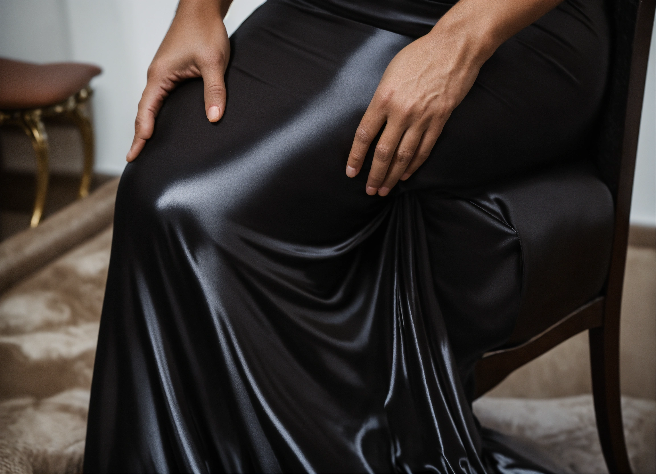 Lexica - Man with godlike body wearing black Satin shiny figure-hugging ...