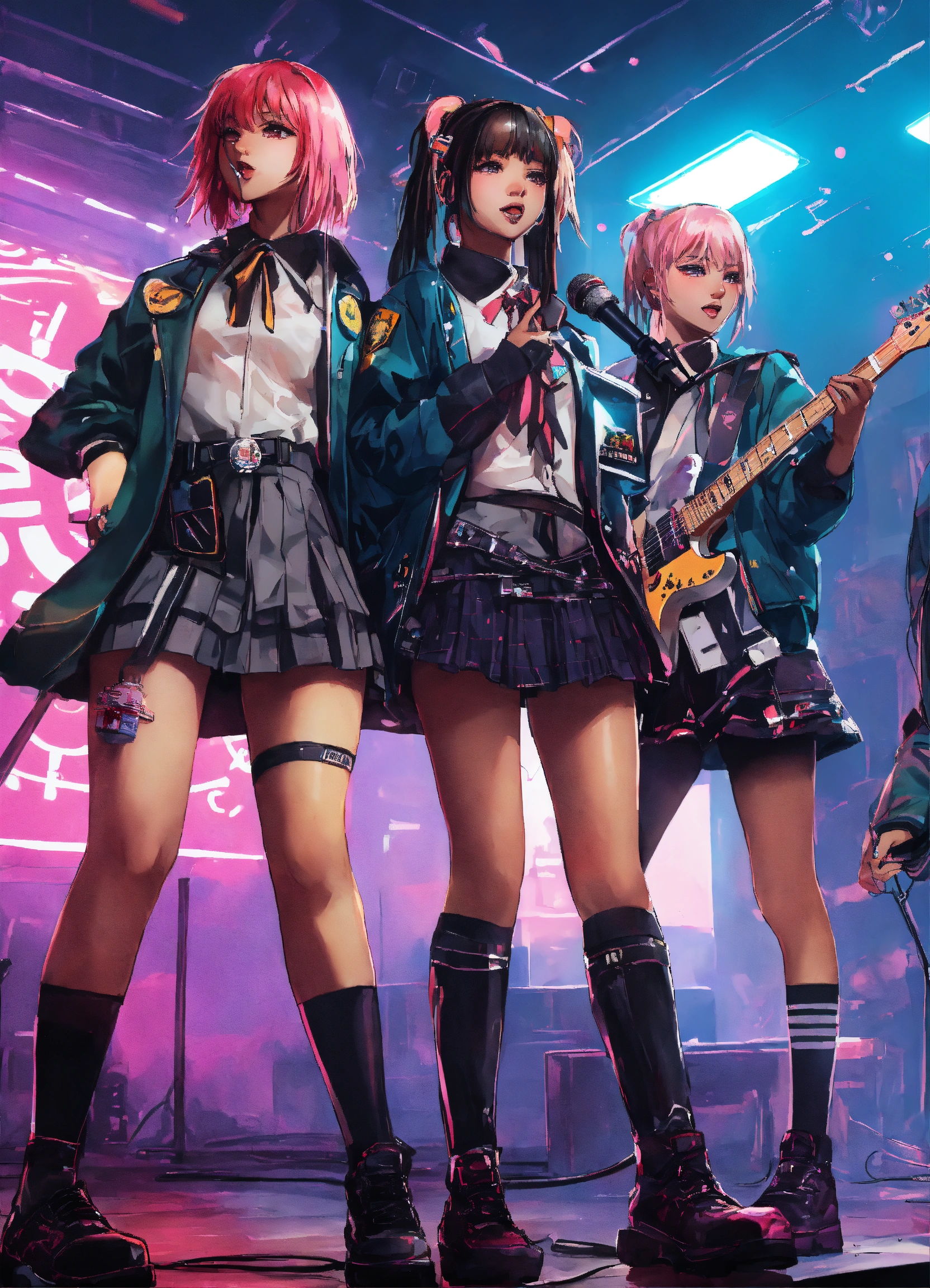Lexica - Cyberpunk J-pop band with 3 members school girl, silly but ...