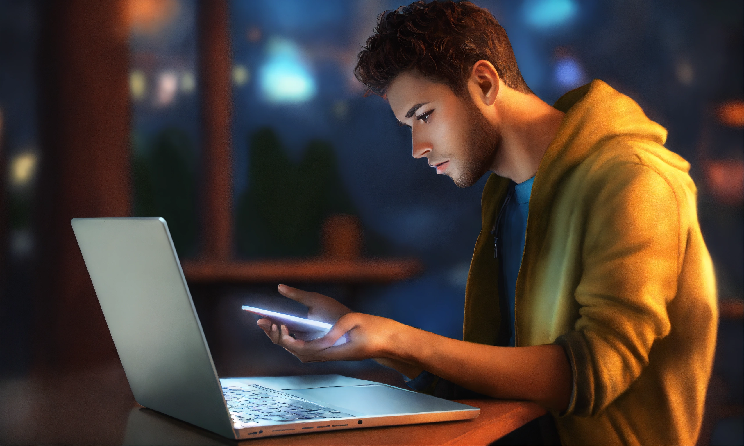 Lexica - Young person touching the sreen of a laptop with one finger ...