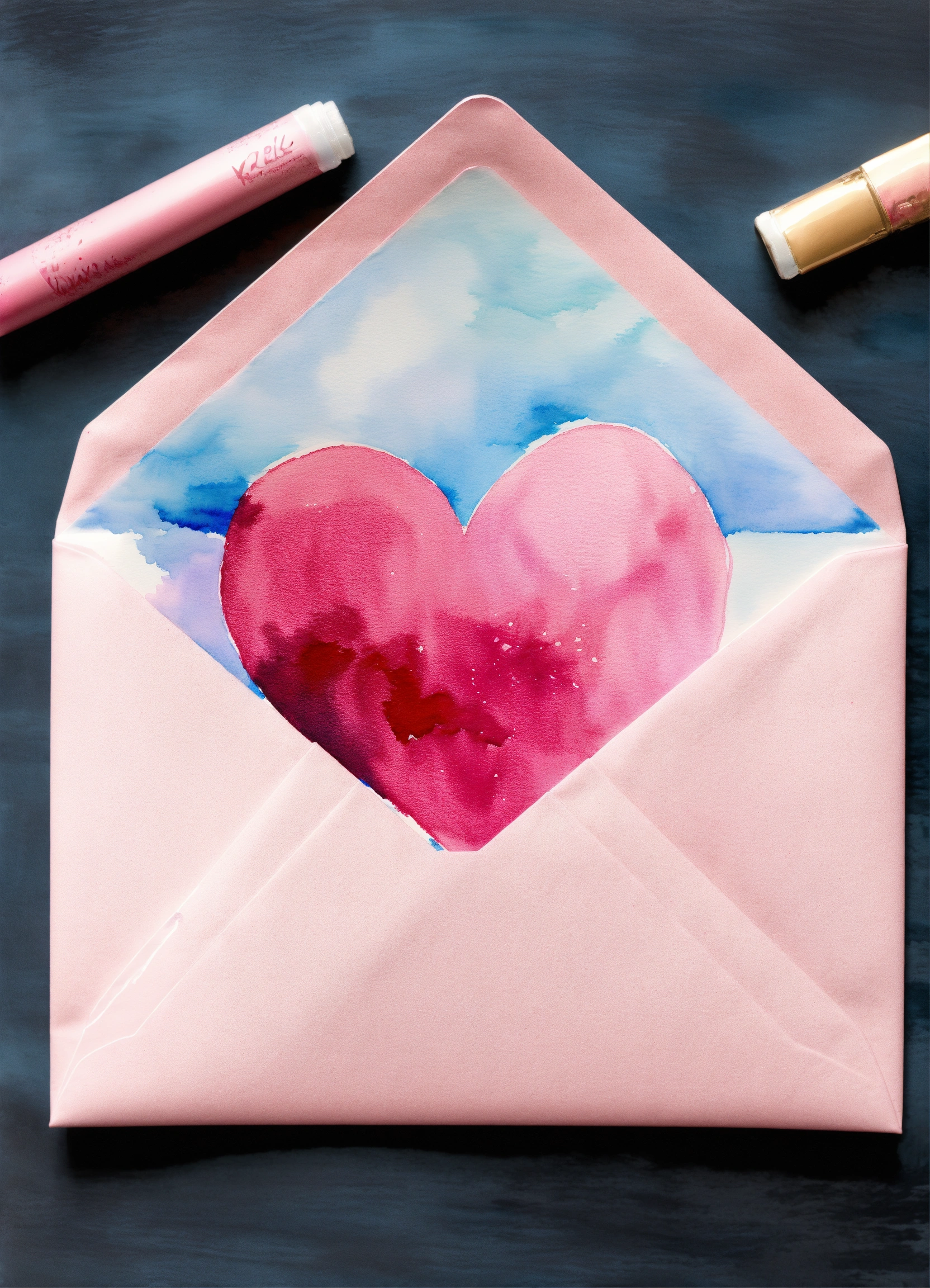 Lexica - Water colour painting of a pastel pink water colour closed ...