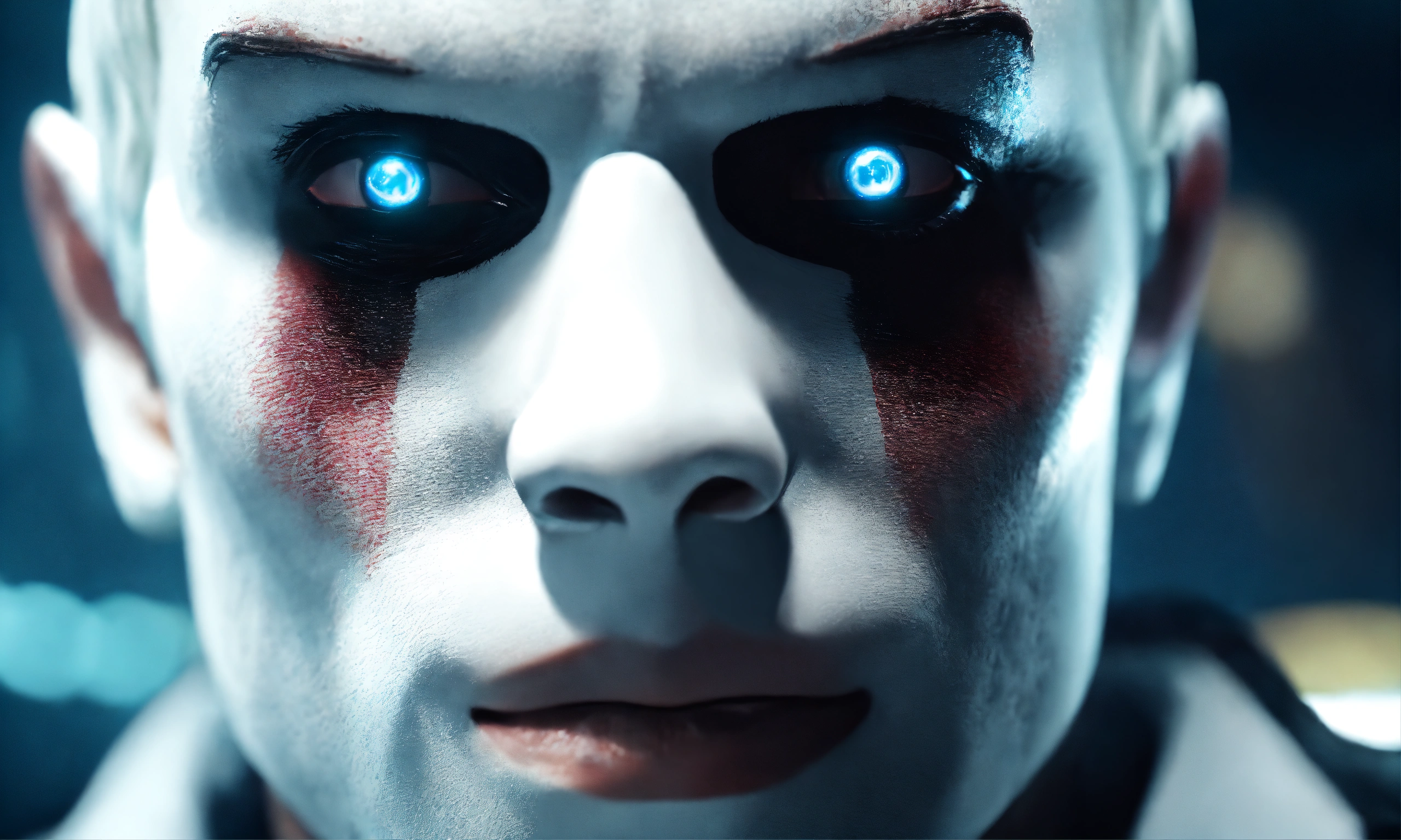 Lexica - Ghost, close up, 4k, video game, white face