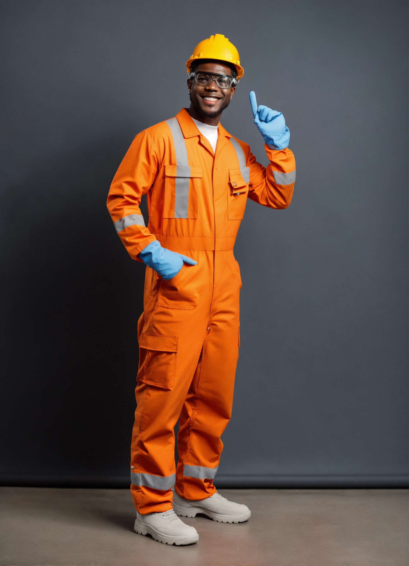 Lexica - Full body image of black male wearing engineering coverall ...