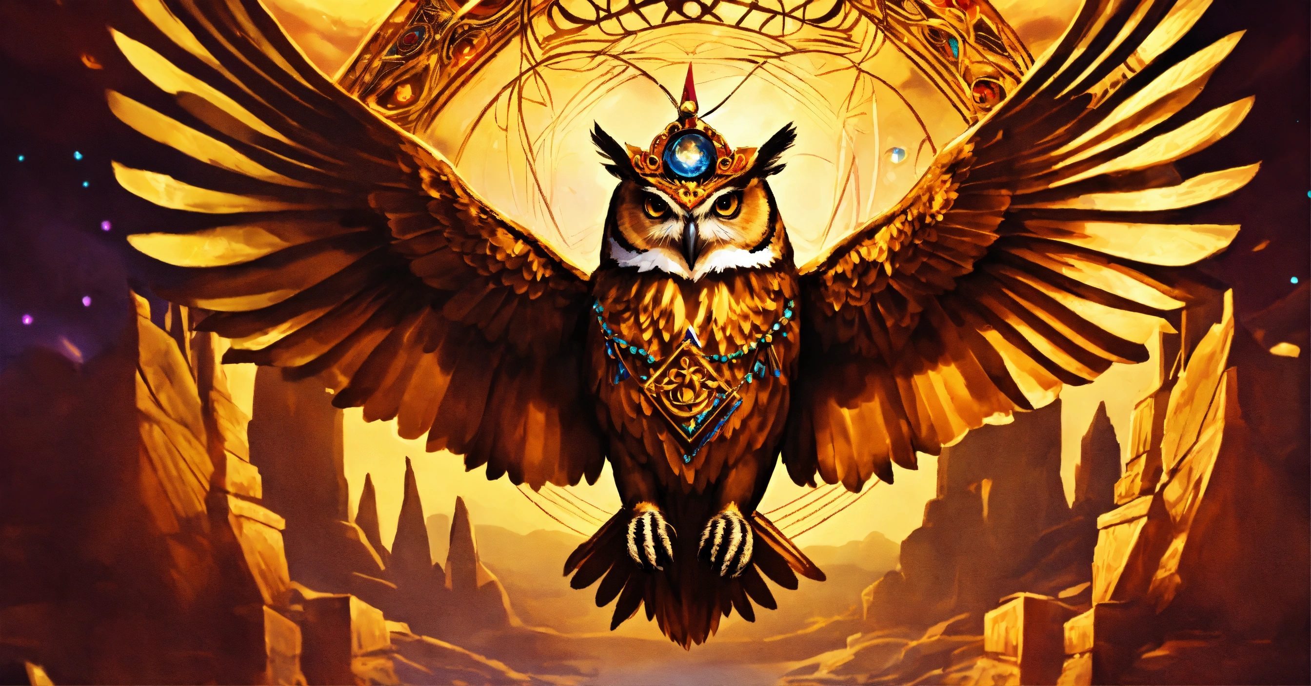 Lexica - Wise owl native american shaman, antropomorph, animal, golden ...