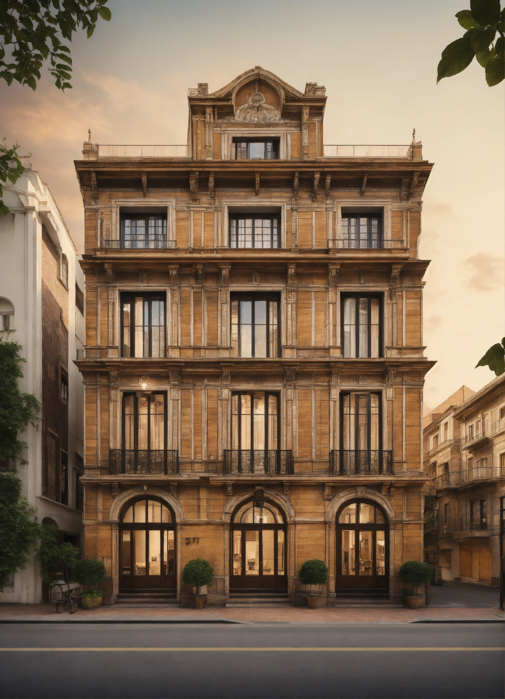 Lexica - Fusion of vintage colonial and modern architecture drawing in ...