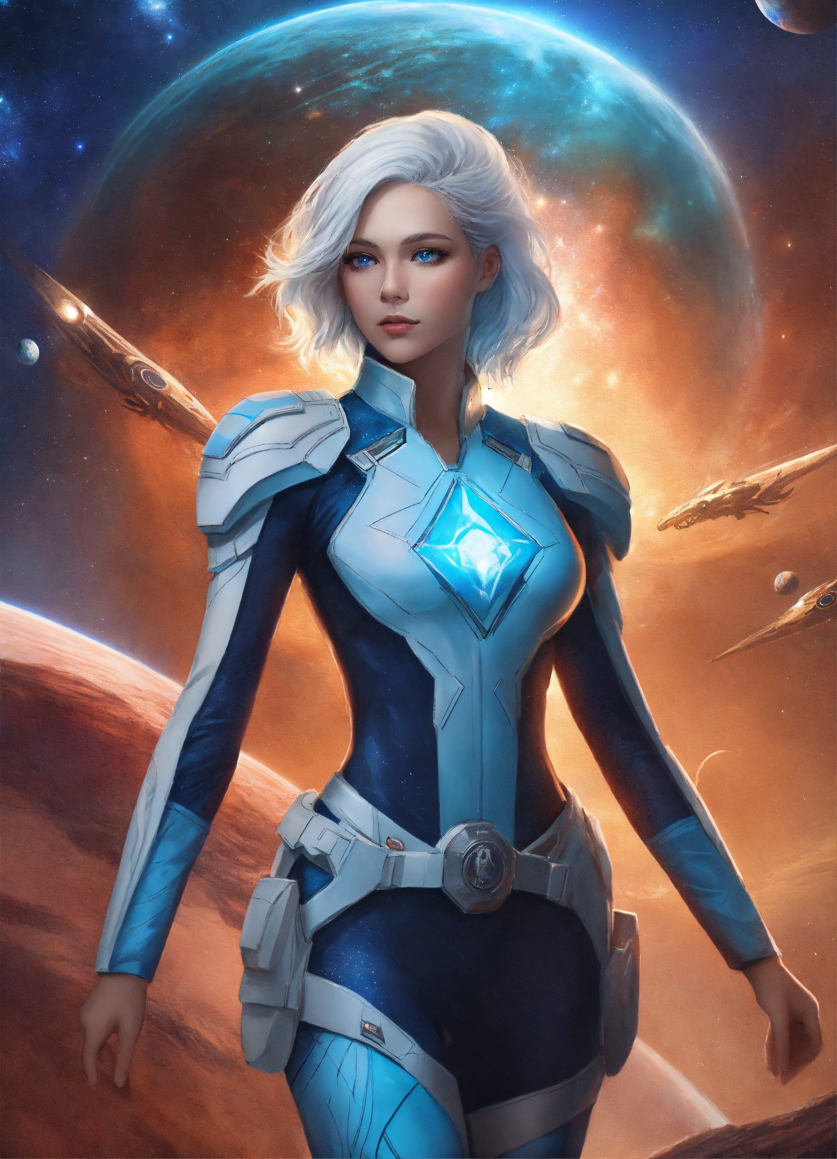 Lexica - Full body realistic drawing illustration of An extraterrestrial Pleiadian woman, member ...