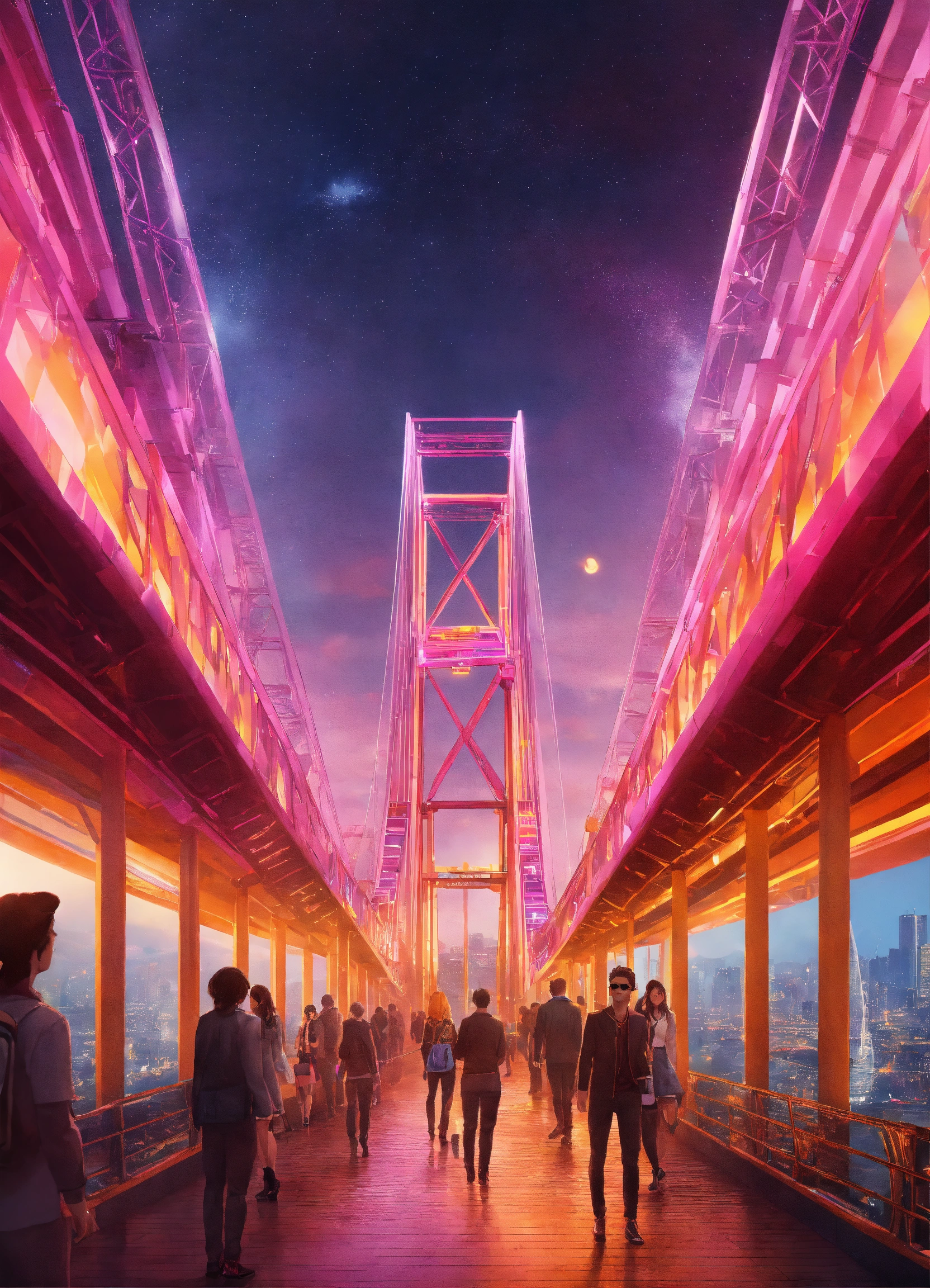 Lexica - Visualize a futuristic bridge, symbolizing connection and ...