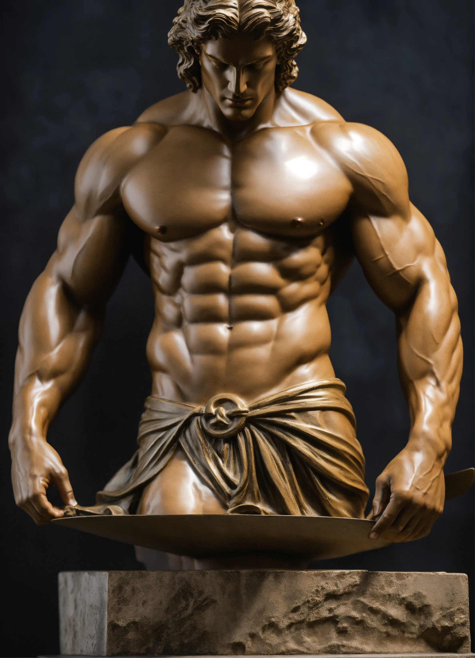 Lexica - Modern muscular greek god statue with middelparting hair with ...